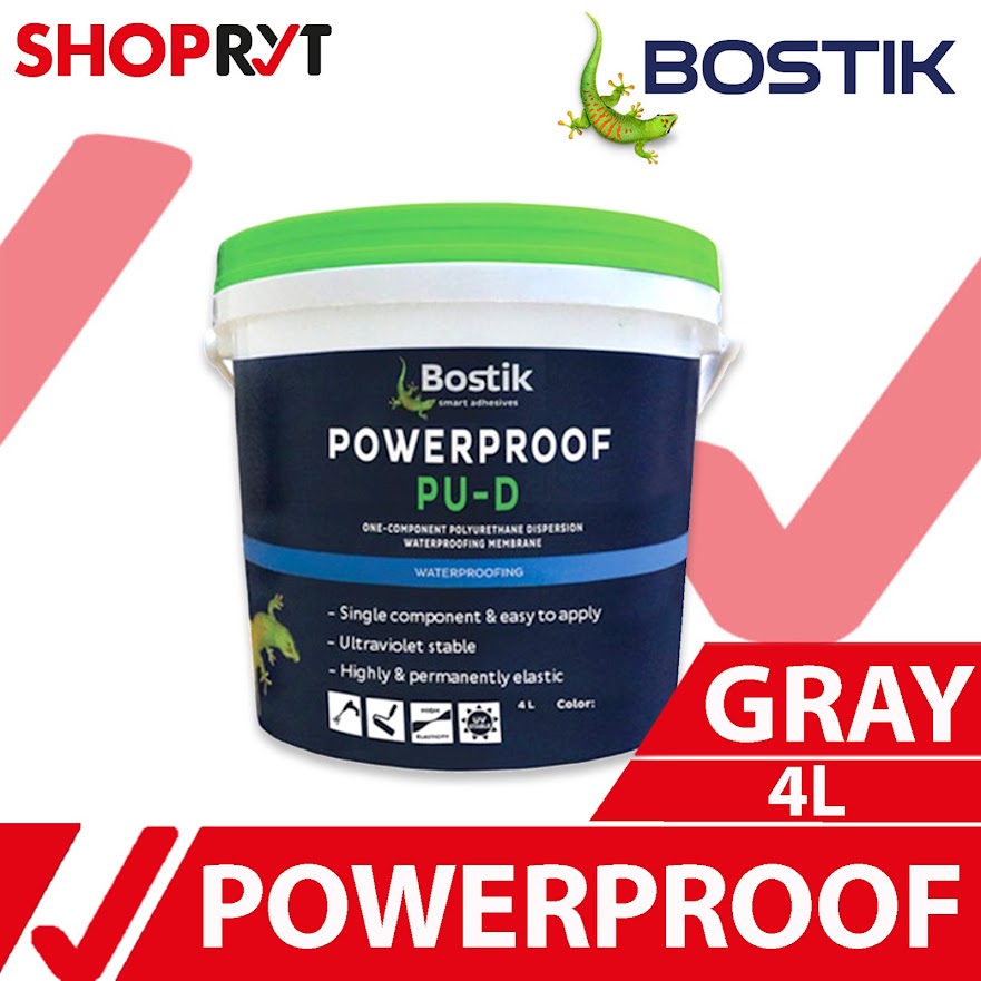 BOSTIK Powerproof PU-D 4L, Grey, Single-Component, Ready-to-use ...