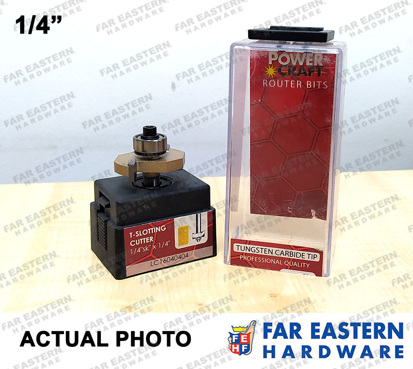 POWERCRAFT TCT T Slot Slotting Cutter Router Bit 1/4" Shank 3/32” 1/8 ...