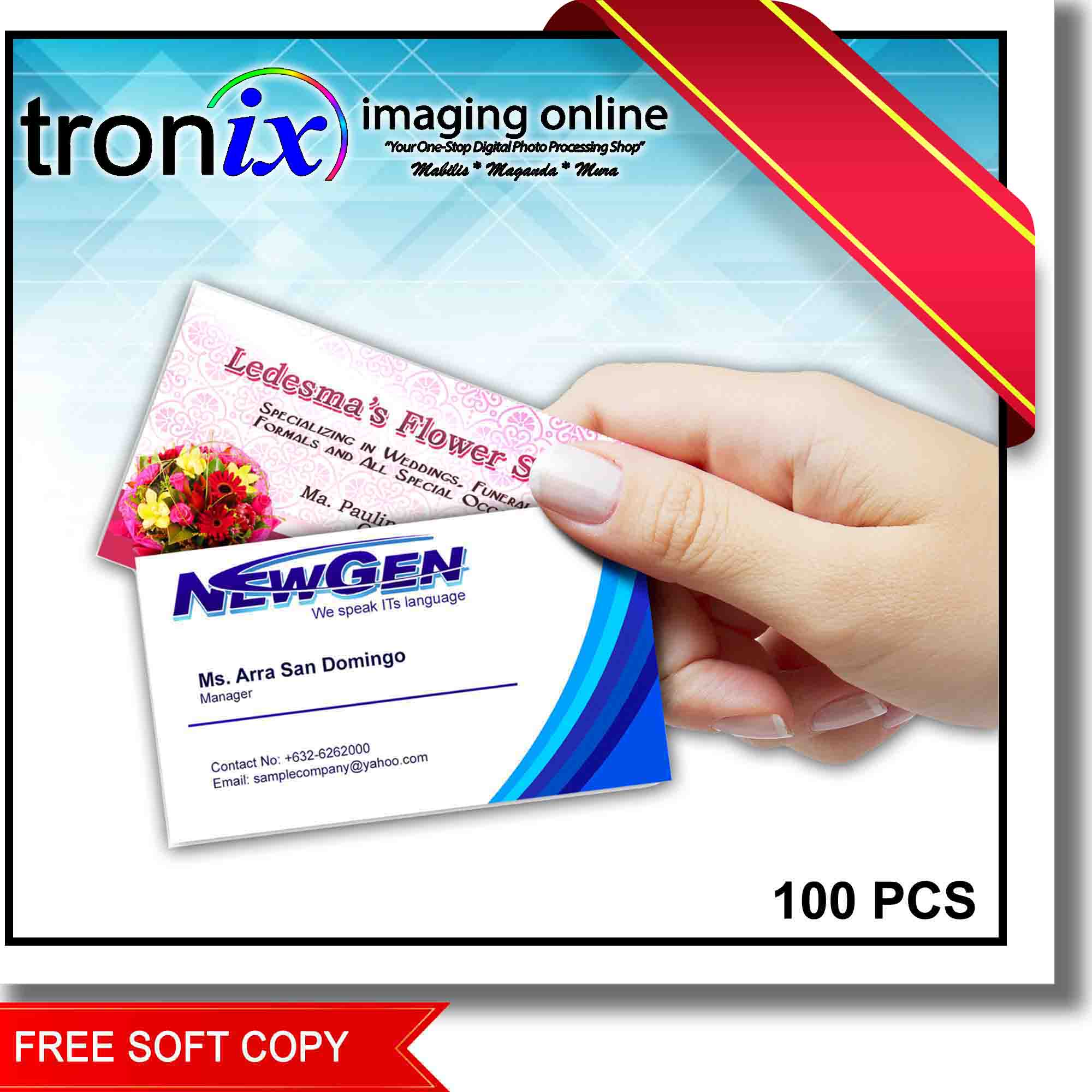 troniximaging Calling Card One Hundred (100) pieces 2 x 3.5 printed in ...