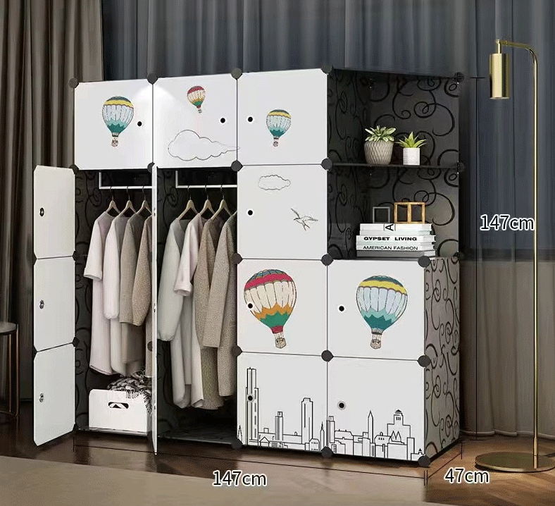 [FAST DELIVERY] DIY Assembly Clothes Cabinet Plastic Wardrobe Screwless ...