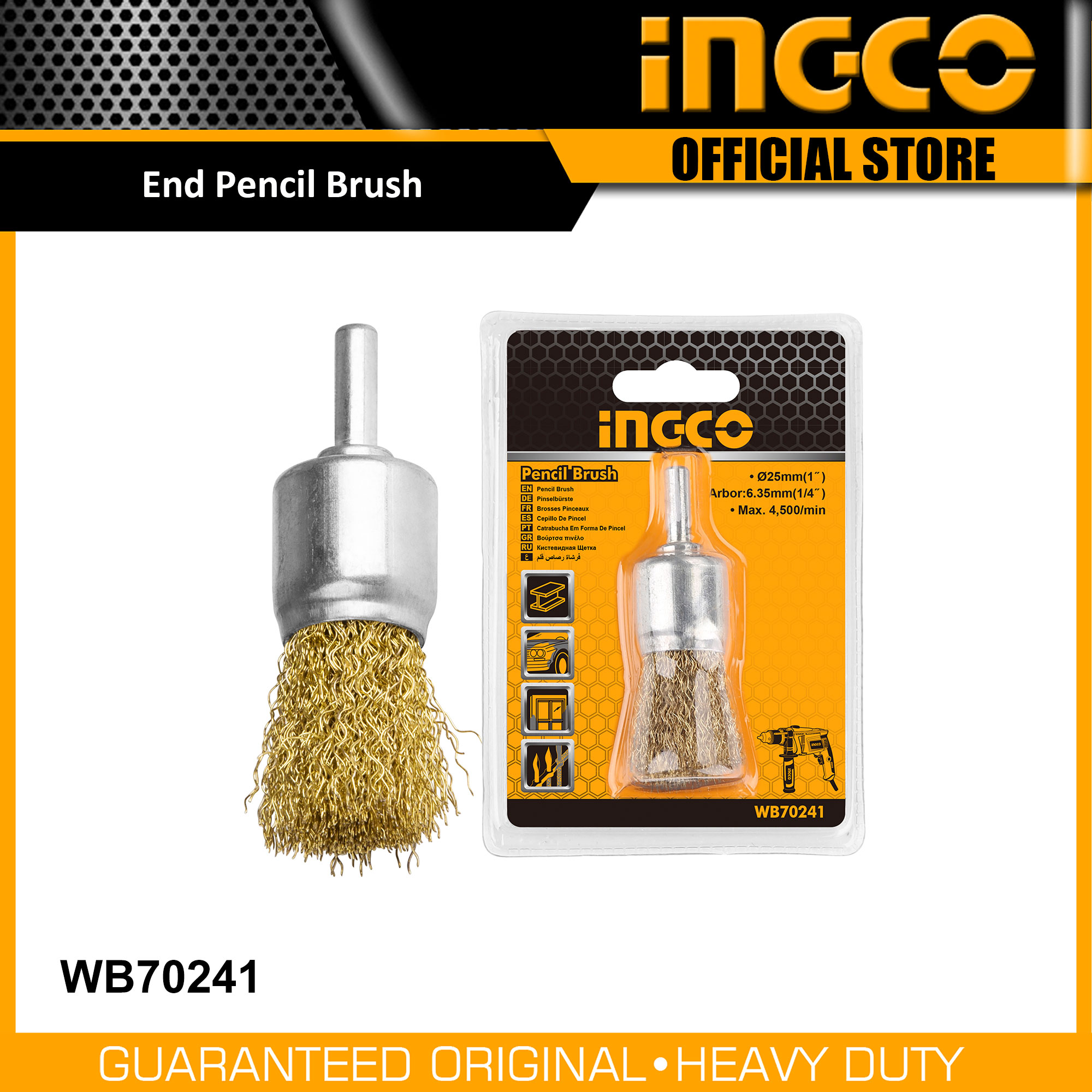 INGCO End Pencil Brush for Drill 25mm 1/4" WB70241 IHT | Lazada PH