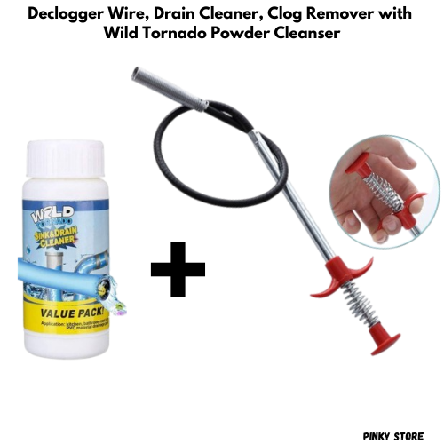Declogging Wire, Clog Remover with Wild Tornado Powder Cleanser | 1 ...