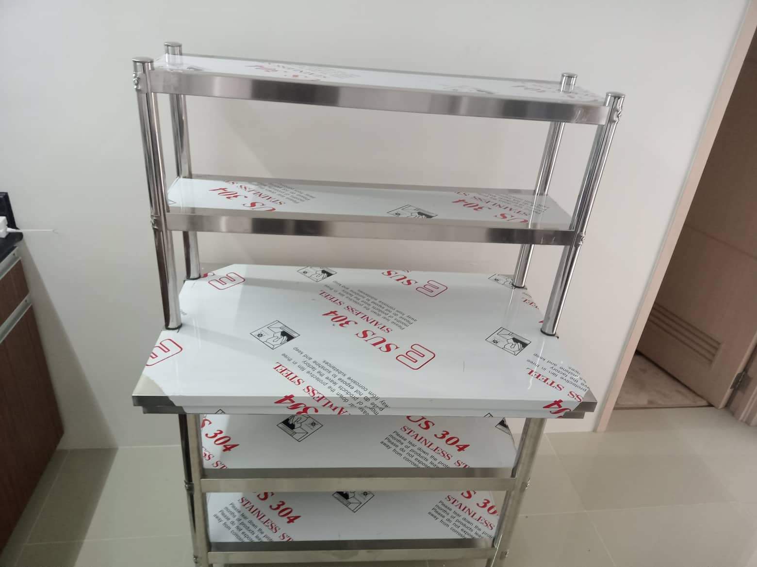 Preparation Table With Top Shelves 2 Layer Table and 2 layer Shelves ...