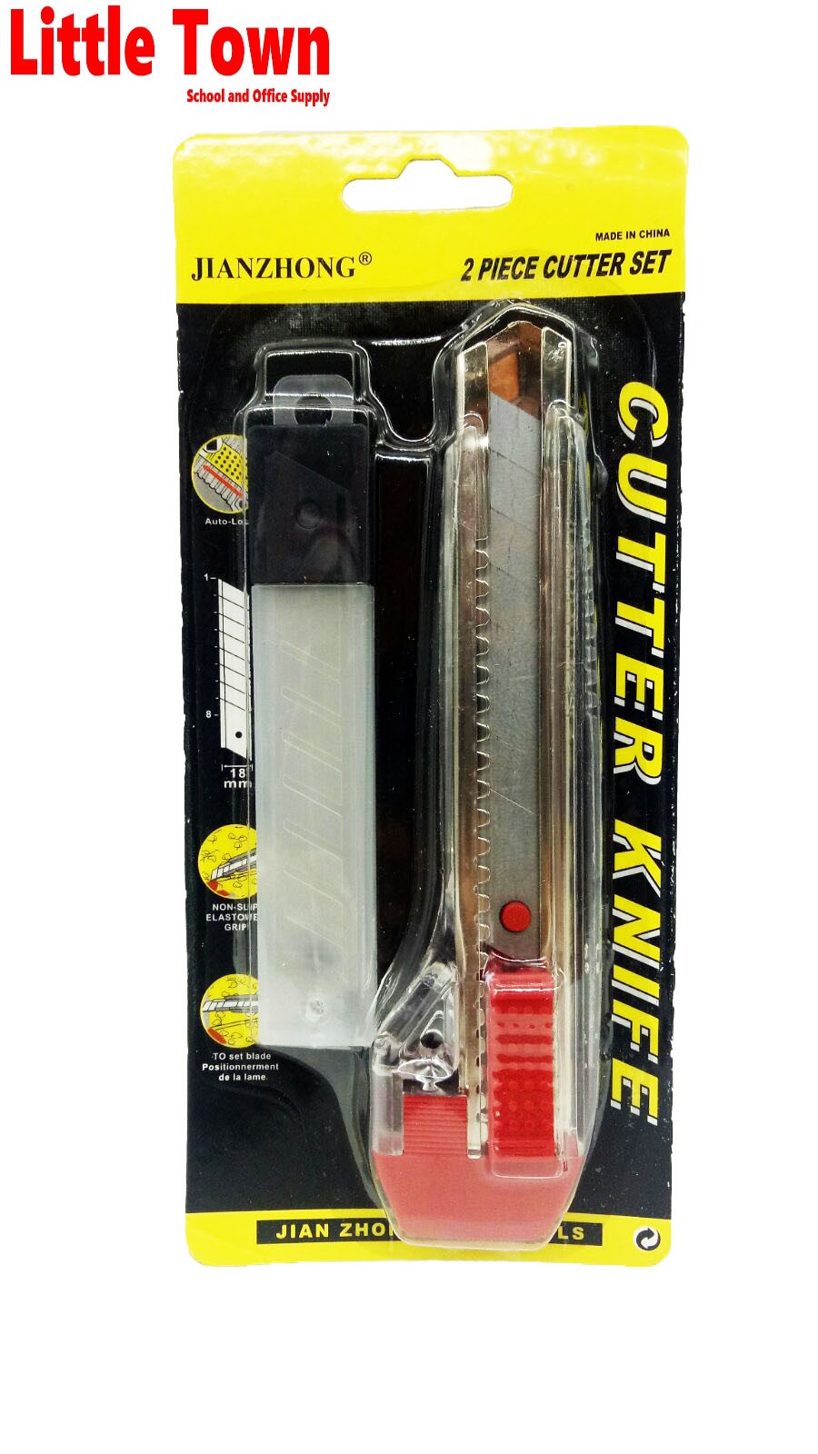Jianzhong Cutter Knife Set 18mm Blade Auto lock with 5 Blade Refill ...
