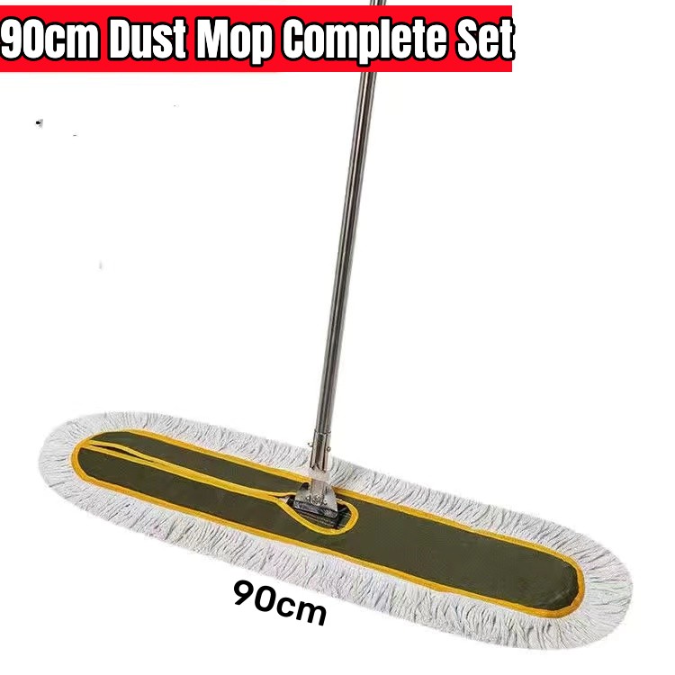 Commercial Dust Mop Complete Set,Cotton Reusable Mop Head with Handle ...