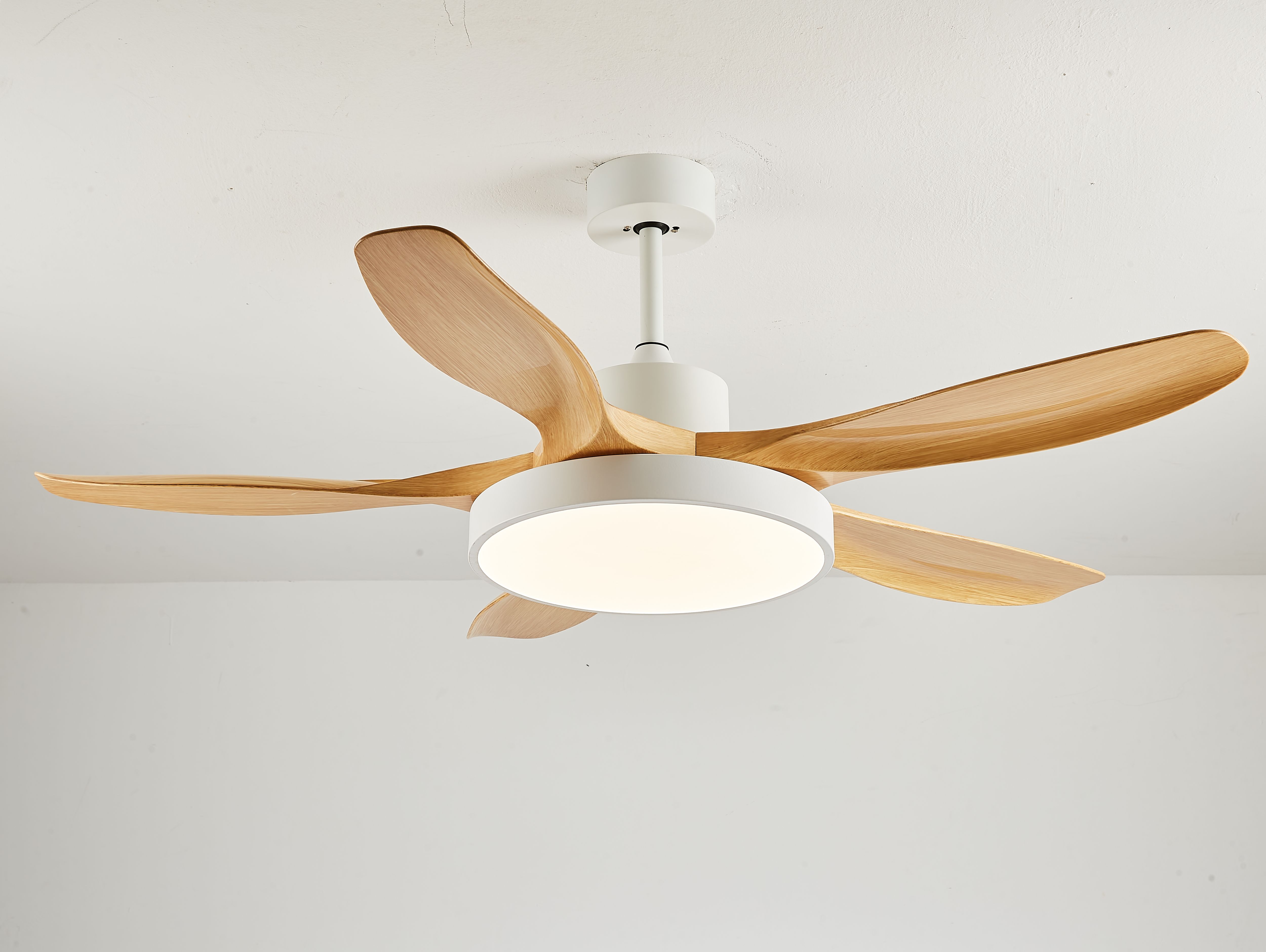Green Wind Wood Color 42 48 52 Inch Ceiling Fan With LED Light Remote ...