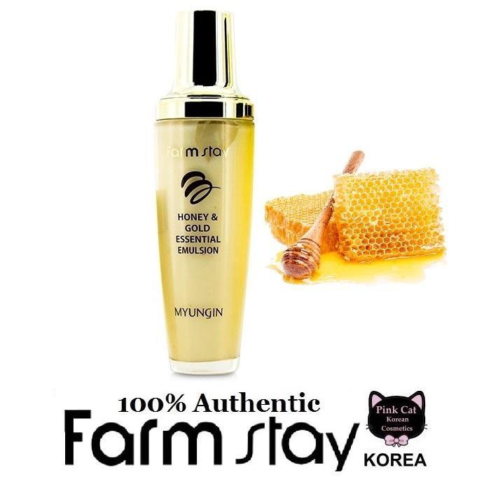 Korean Cosmetics FARM STAY Honey & Gold Essential Emulsion (130ml ...