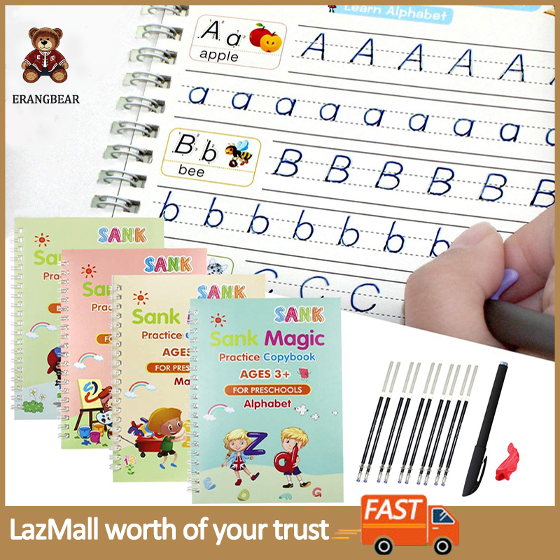 4 PCS Copybook for Kids Reusable Learning Numbers In English Painting ...