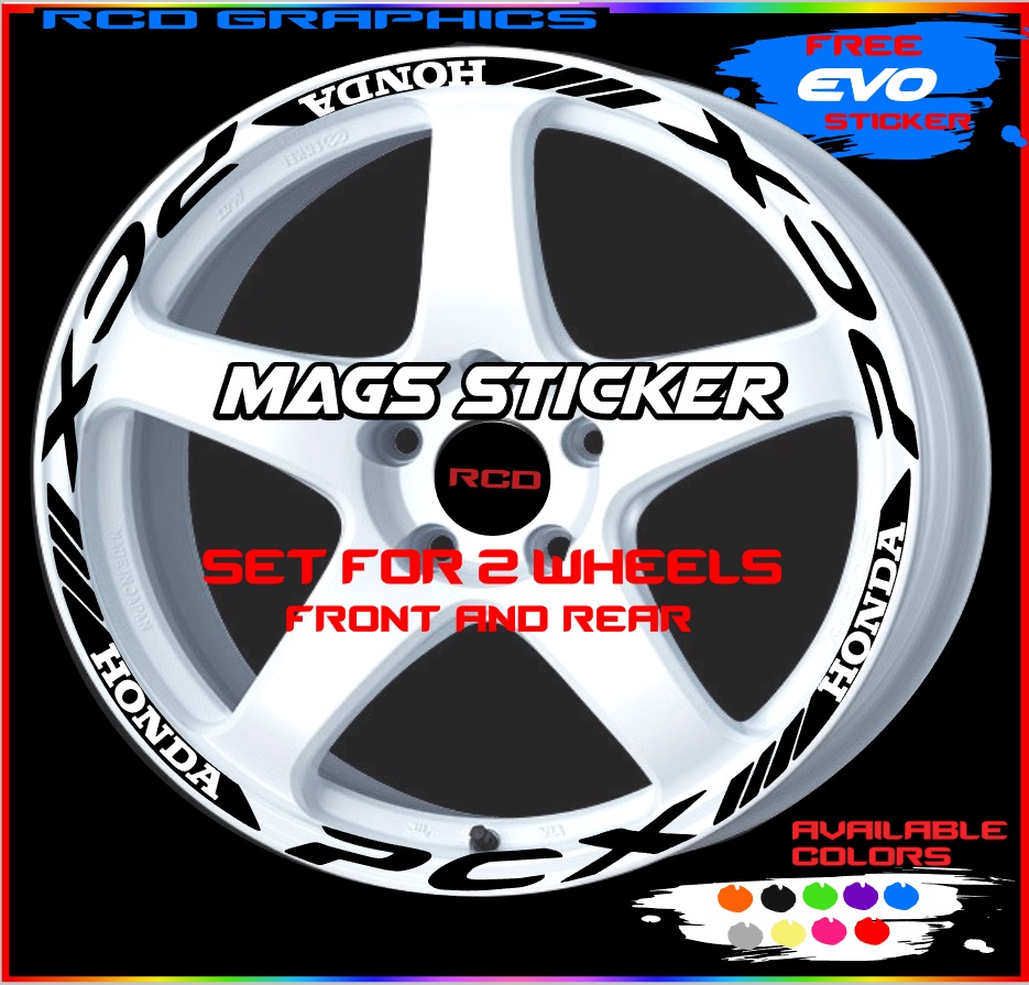 Honda Pcx mags sticker set front and rear fit to all version | Lazada PH