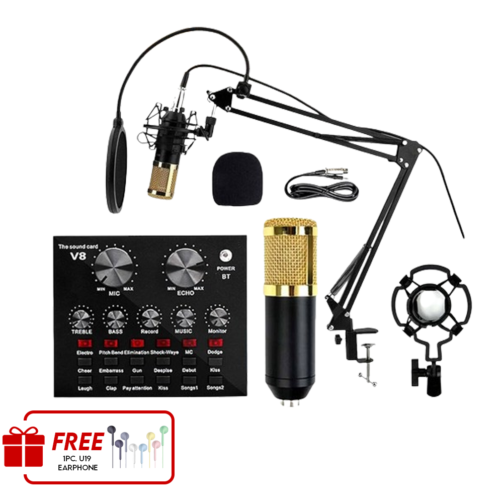Popcorn Condenser Microphone Full Set Professional Premium Suit High ...