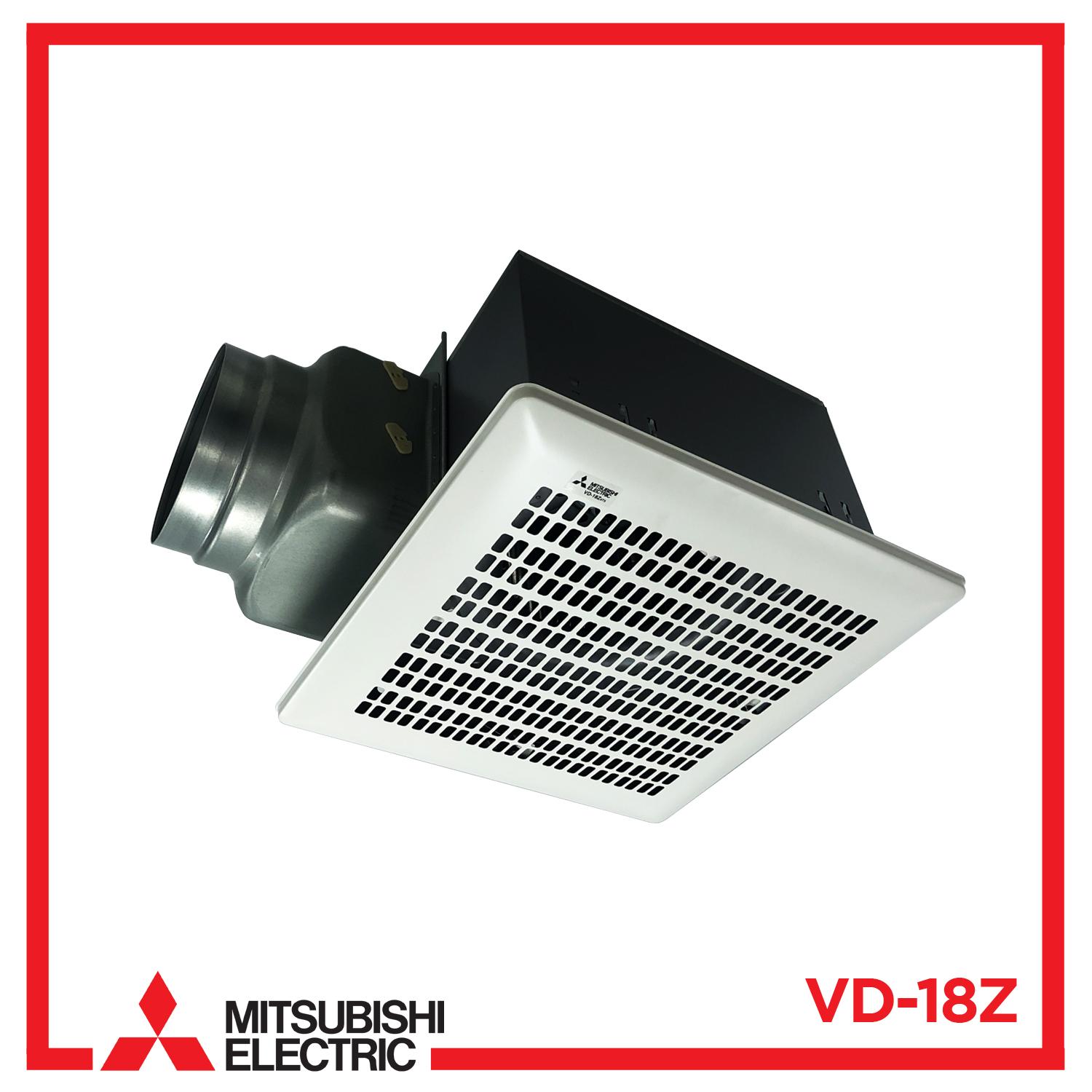 Mitsubishi VD-18Z Ducted Exhaust Ventilation Fan with White Metal ...