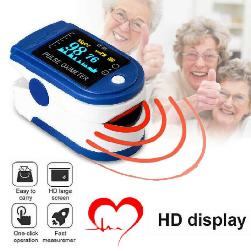 Household LED Digital Fingertip Pulse Oximeters Blood Oxygen Saturation ...
