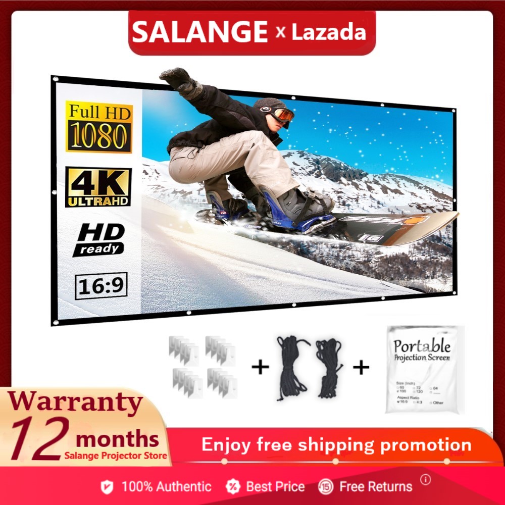🎁Get Free Tripod🎁 Salange Projector Screen 100 inch 120 inch 150 ...