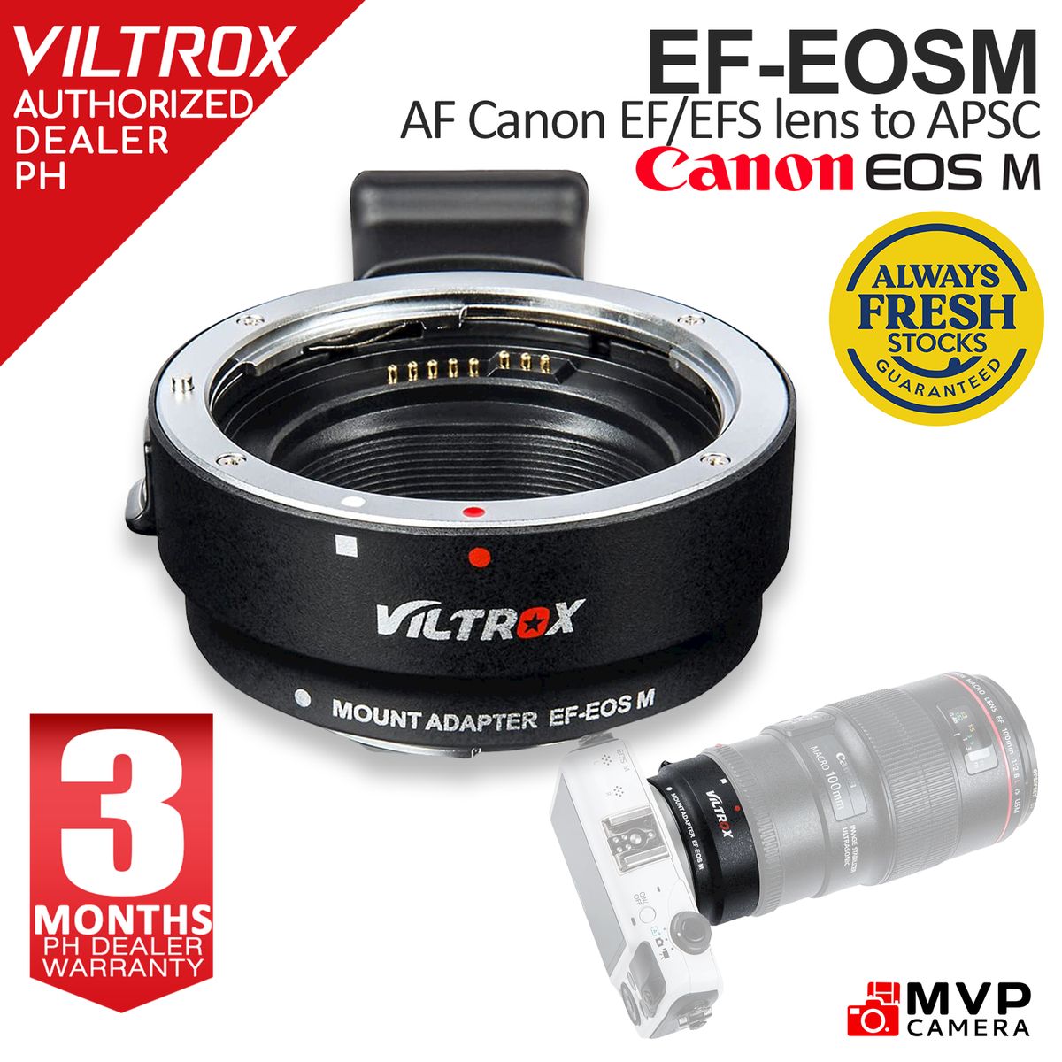 [AUTHORIZED PH] VILTROX EF-EOS M Auto Focus Adapter Canon EF EFS to ...