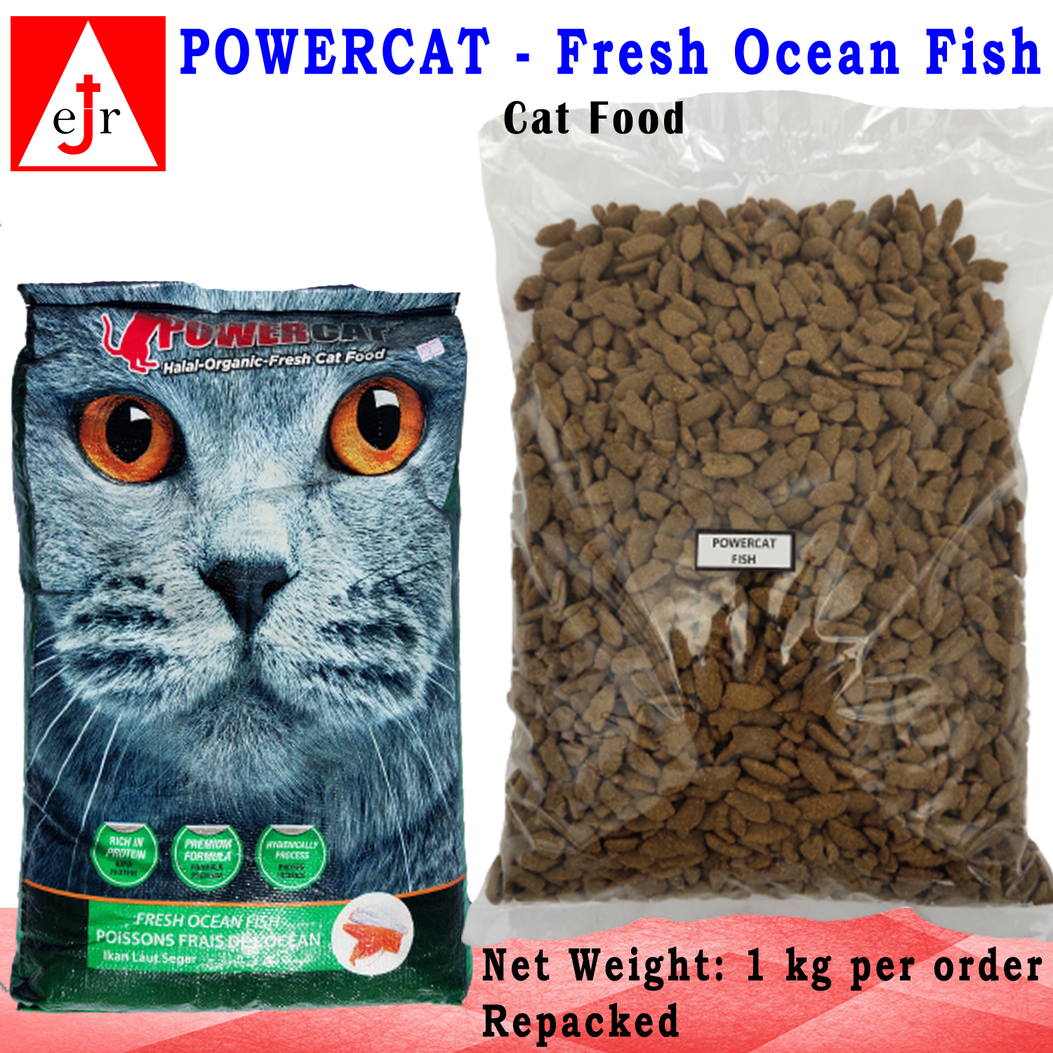 eJr Store – POWERCAT Fresh Ocean Fish 1kg Halal Organic Fresh Cat Food ...