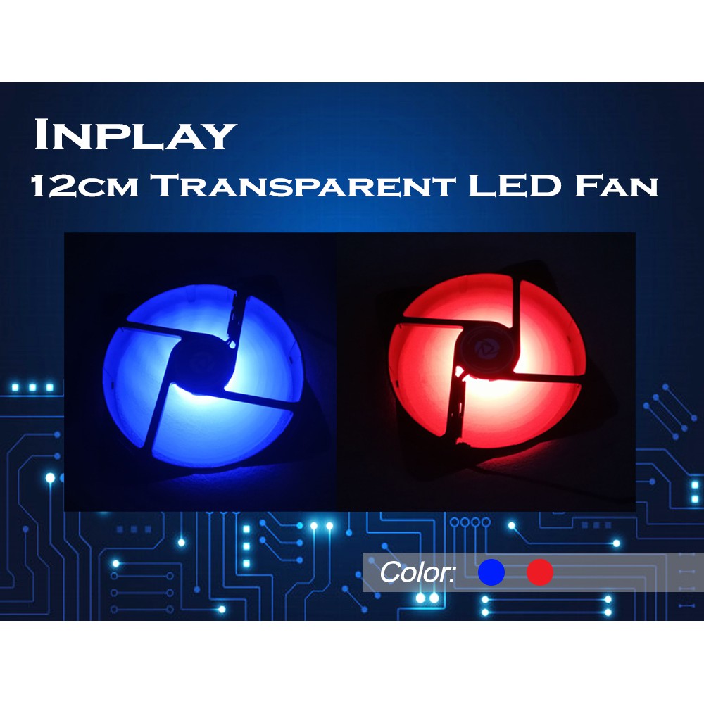 Inplay 12cm 120mm Transparent LED Fan | Lazada PH