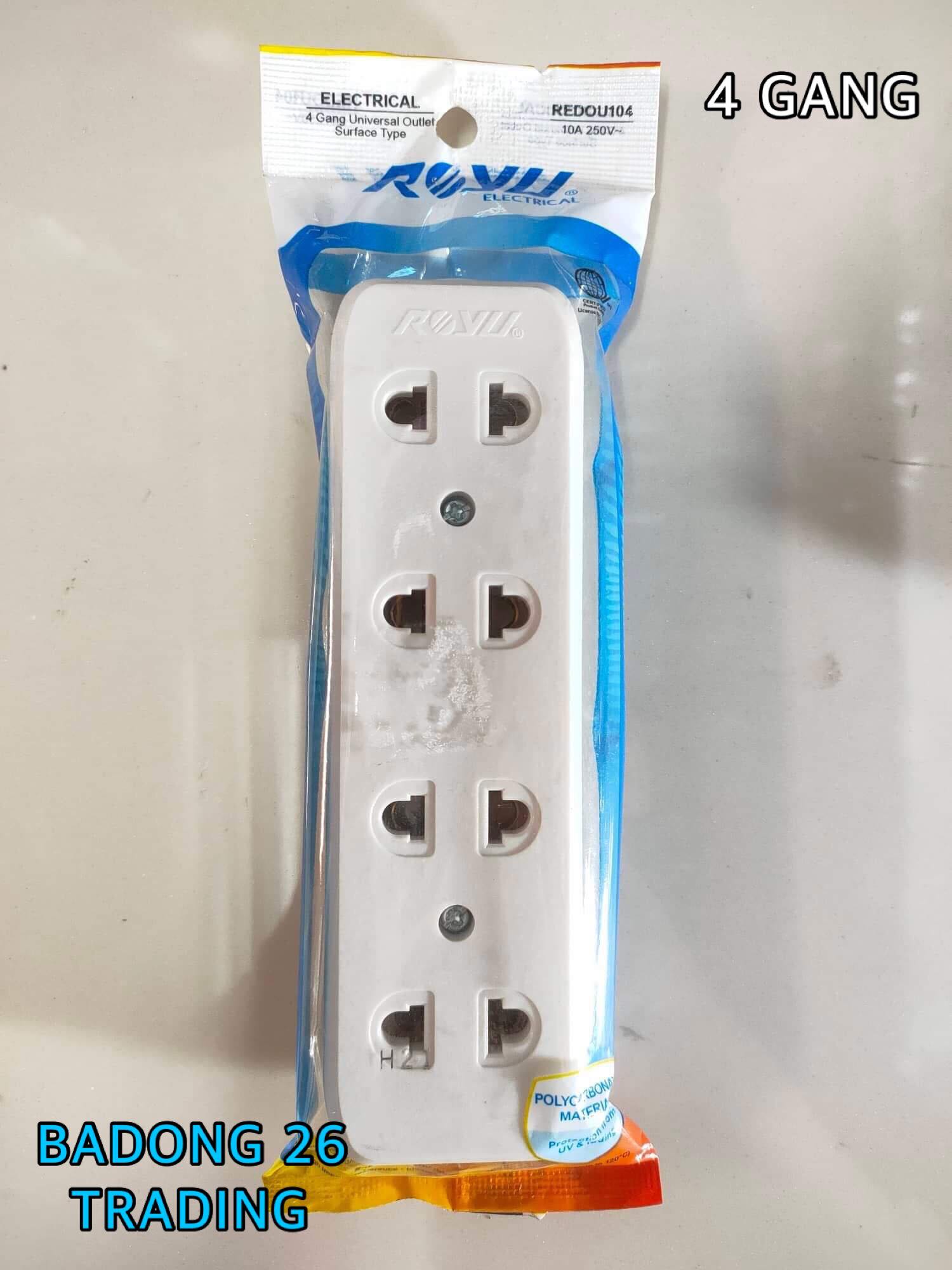UNIVERSAL OUTLET SURFACE TYPE ROYU (4 GANG, 3 GANG, 2 GANG) | Lazada PH