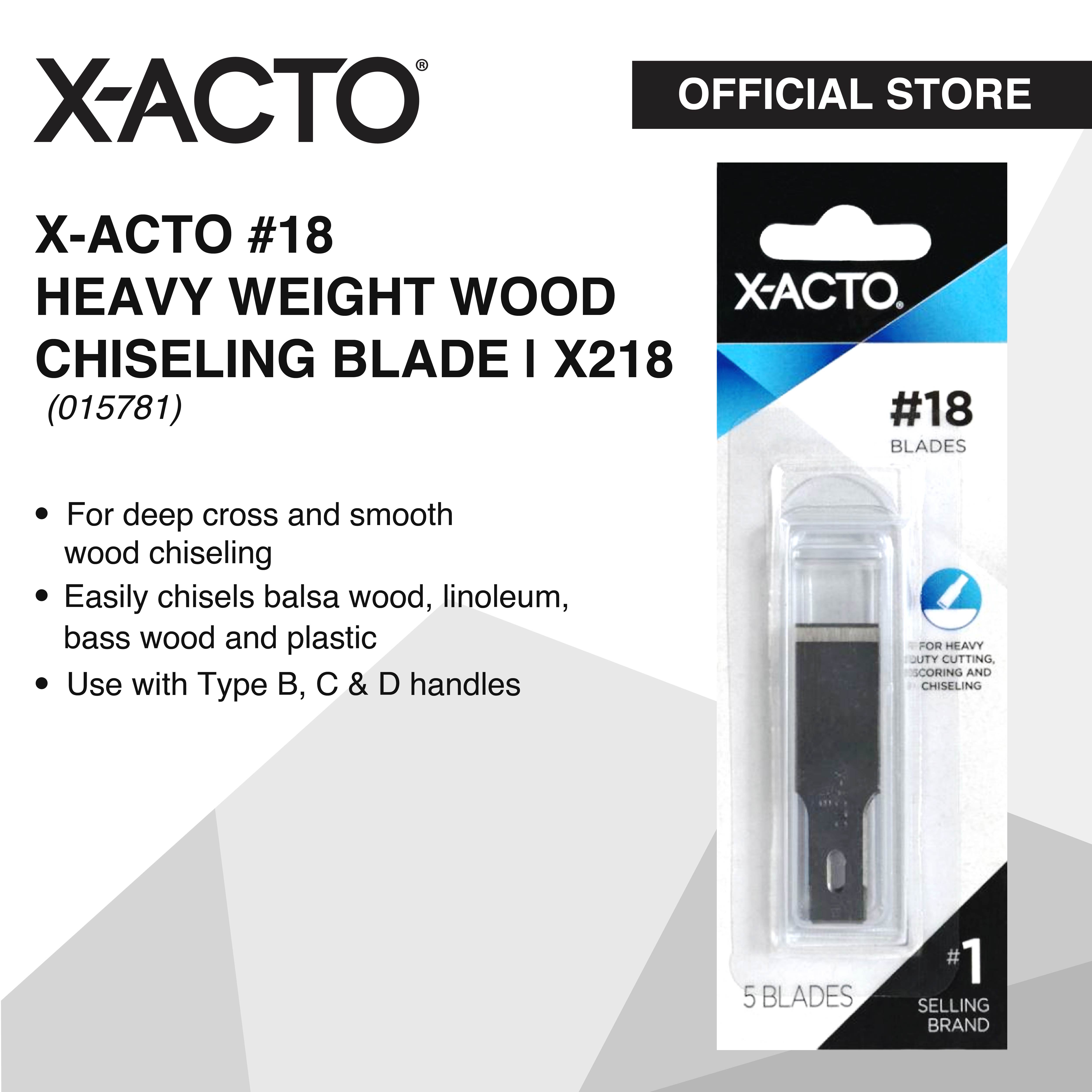 X-ACTO #18 Heavy Weight Wood Chiseling Blade Type B, C and D Handles ...