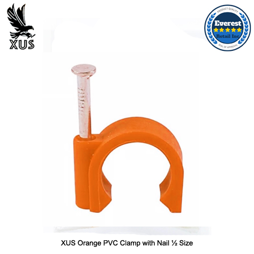 XUS Orange PVC Clamp with Nail ½ Size | Lazada PH