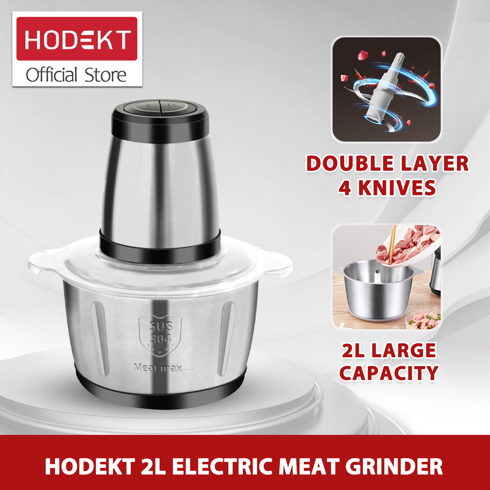 HODEKT Meat Grinder Electric Food Processor Food Grinder Multifunction ...