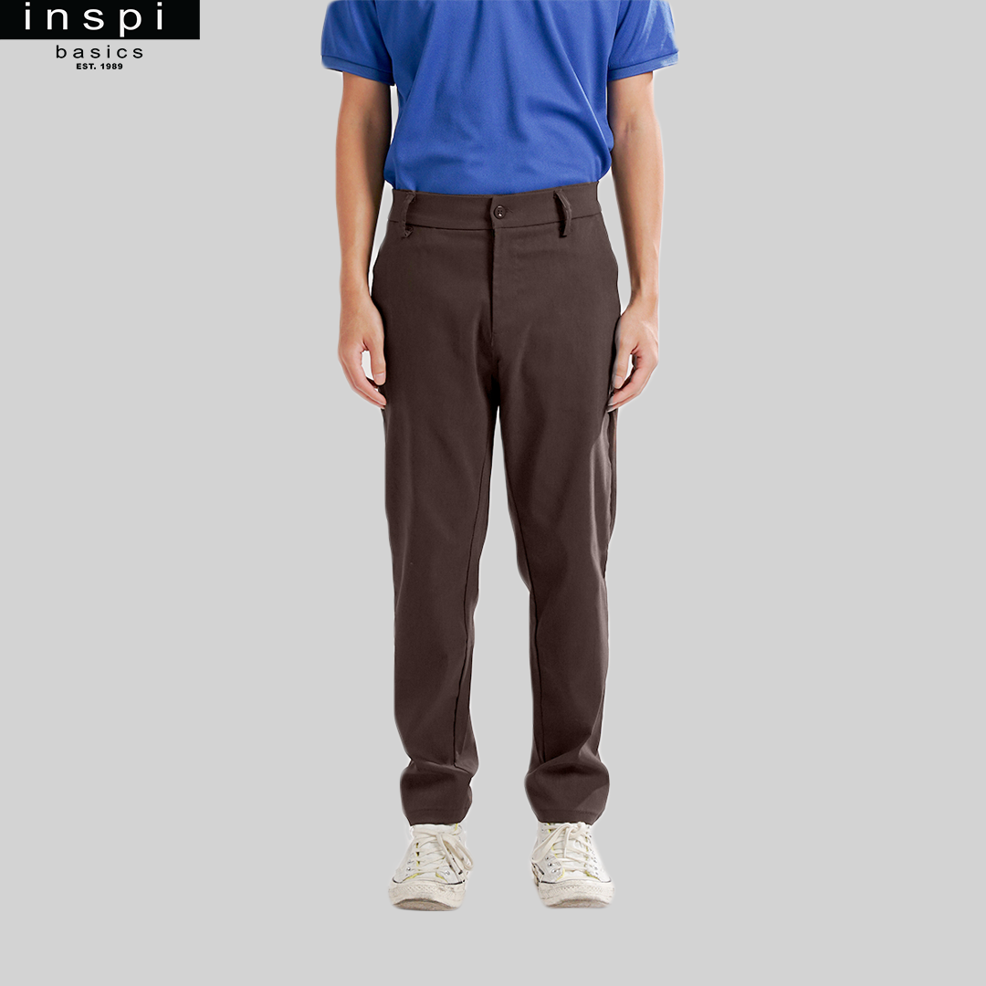 INSPI Basics Trouser Pants for Men w/ Pockets & Beltloop High Waist ...
