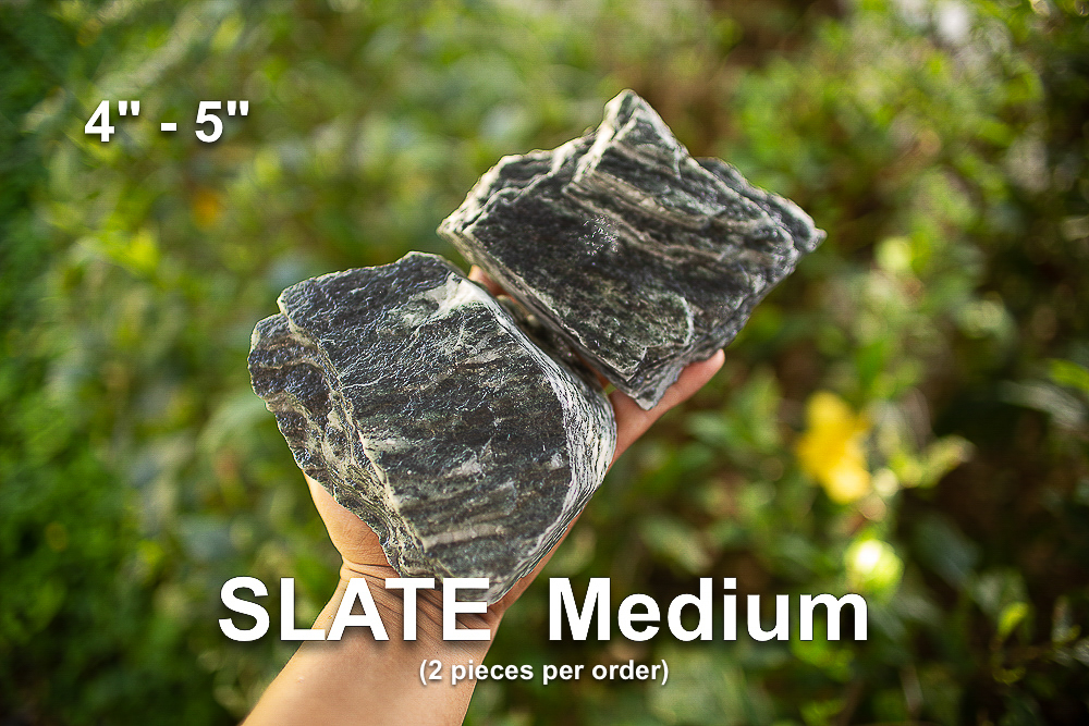 GREEN EARTH/ NATURAL SLATE STONE / ROCK Medium (2-3 Pieces) for ...