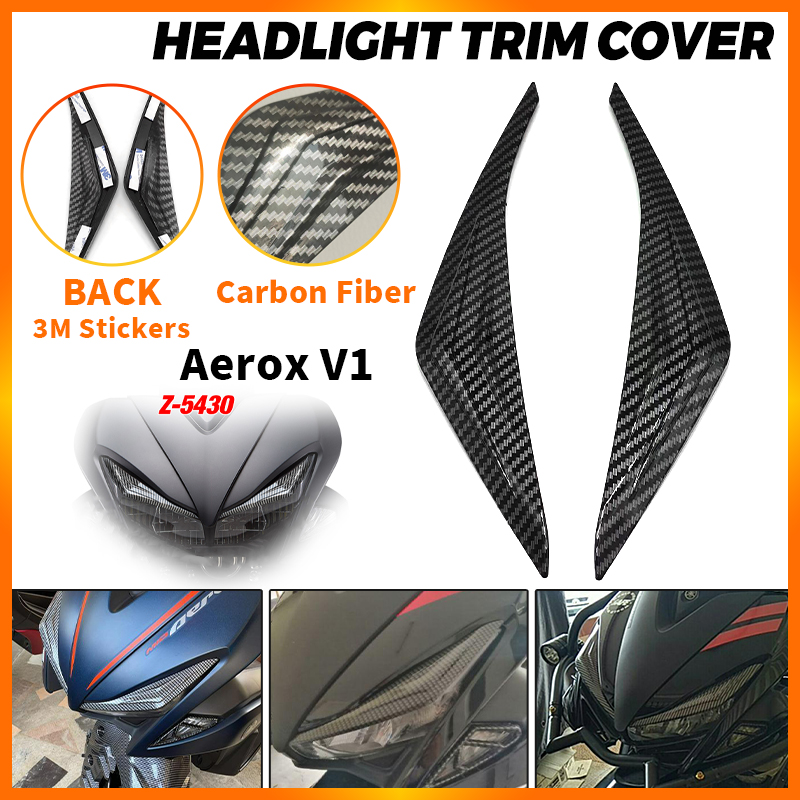E&M Aerox V1 Headlight Trim Garnish Carbon Cover For Yamaha Aerox 155 ...