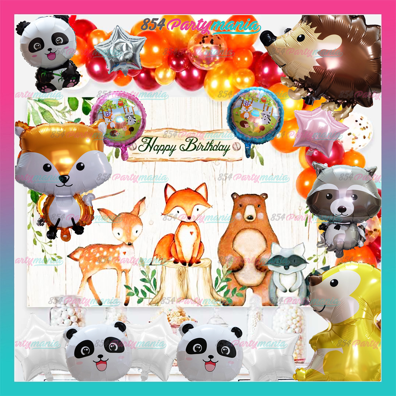 Woodland Forest balloon set 5in1 Foil Balloon Woodland Animal Balloons ...
