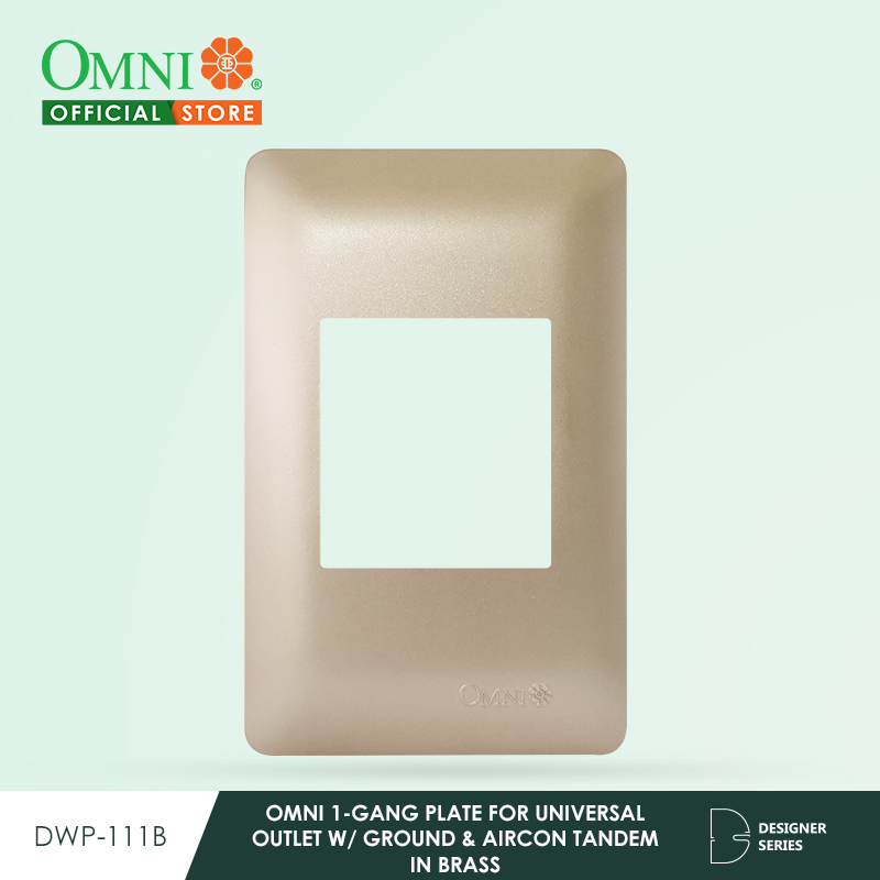 OMNI 1-Gang Plate For Universal Outlet w/ Ground & Aircon Tandem In ...