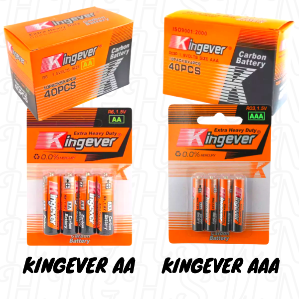 Kingever Battery Heavy Duty Carbon Battery 40pcs Per Box in AAA and AA ...