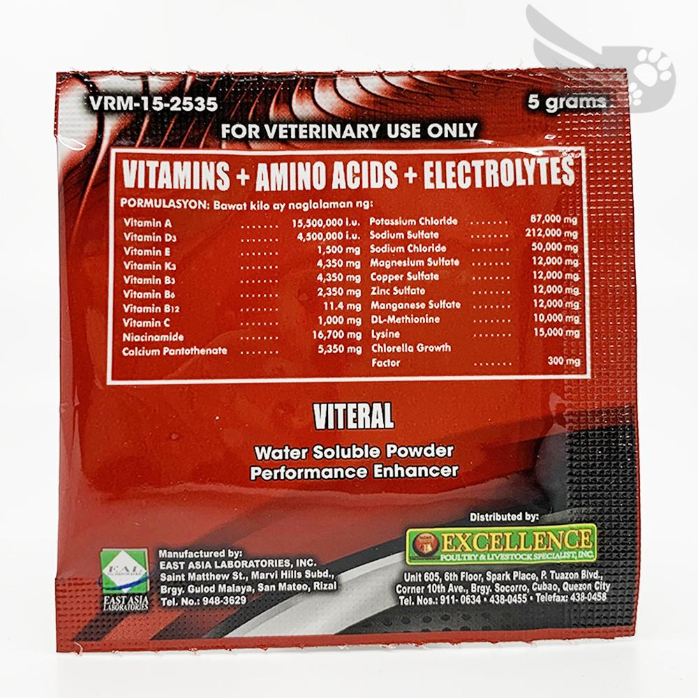 Viteral 5g - sold per 12 sachets - Excellence - Poultry, Chicken ...