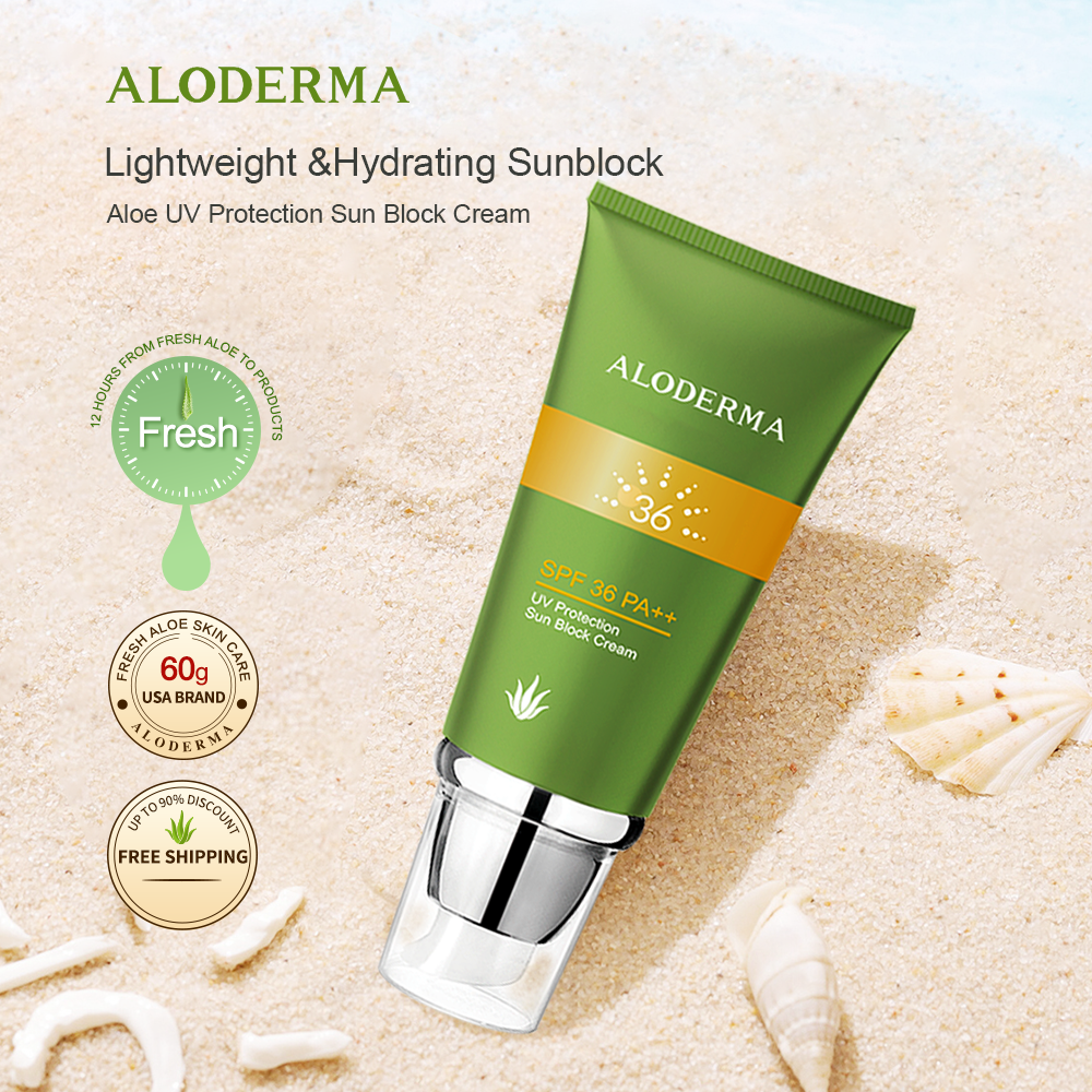 Aloderma Aloe UV Sunscreen SPF36PA++ Non-Irritating Natural Botanical ...