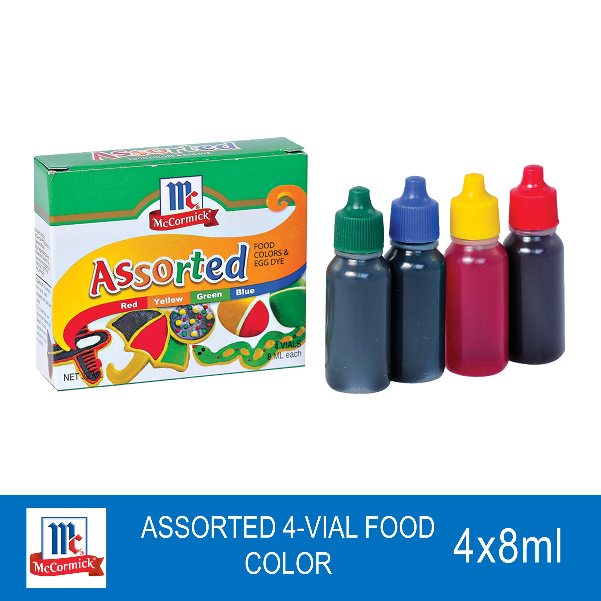 McCormick Assorted 4-Vial Food Color 8ml x 4 | Lazada PH