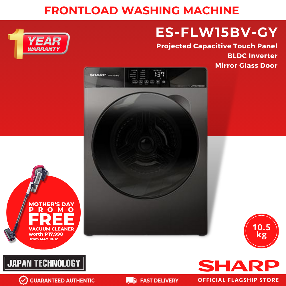 Sharp ES-FLW15BV-GY 10.5kg Front Load Washing Machine | Lazada PH