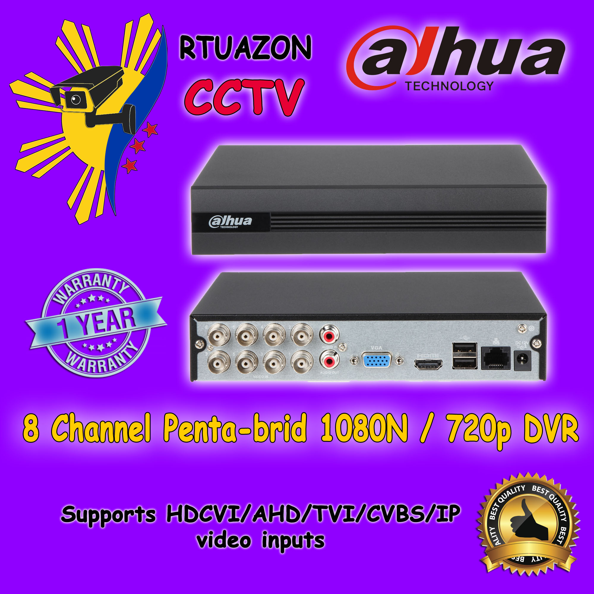Dahua 8 Channel Penta-brid H.265 XVR | Lazada PH