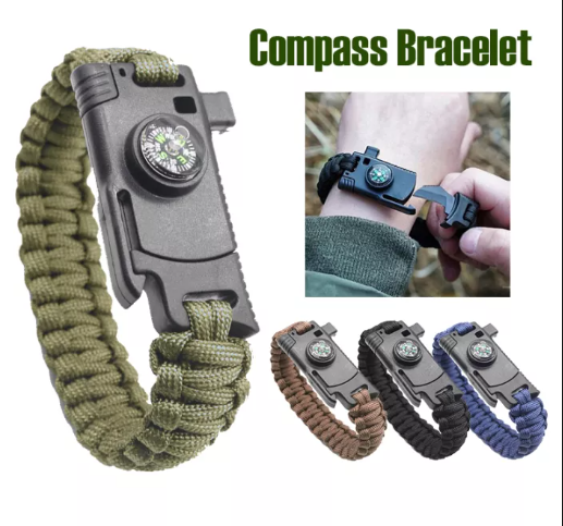 CAG Shop Paracord Emergency Bracelet Fire Starter, Compass | Lazada PH