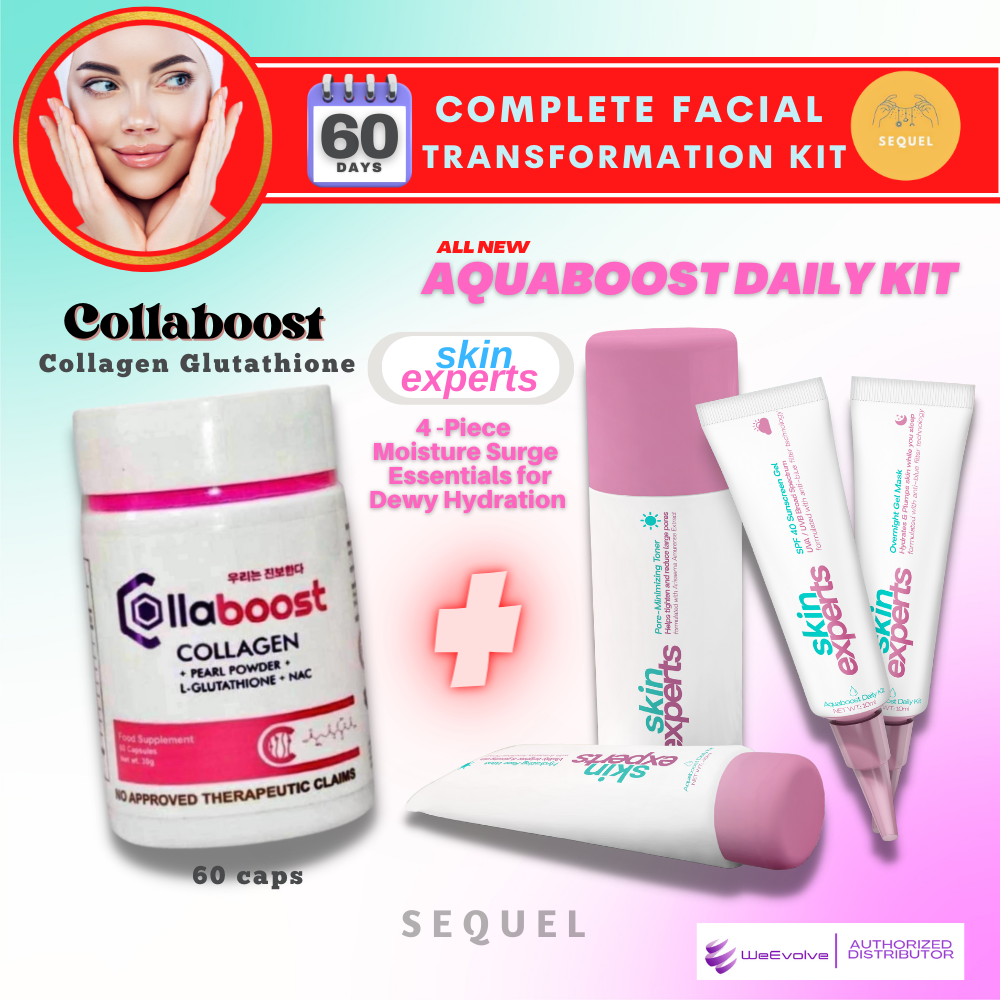 Sequel's 60-day Complete Facial Transformation Kit by WeEvolve products, Achieve a Heatlthy glow ...