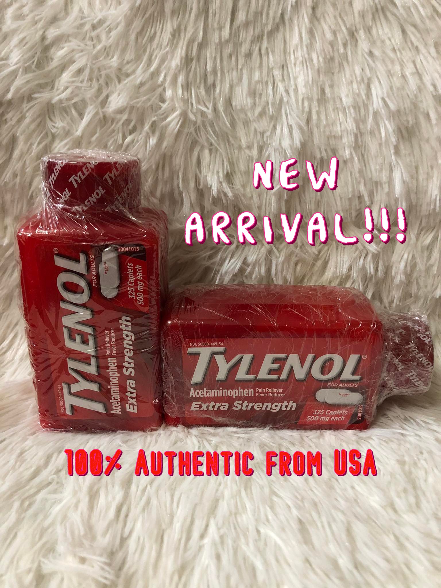 TYLENOL ACETAMINOPHEN PAIN RELIEVER FEVER REDUCER 325Caplets, 500mg ...