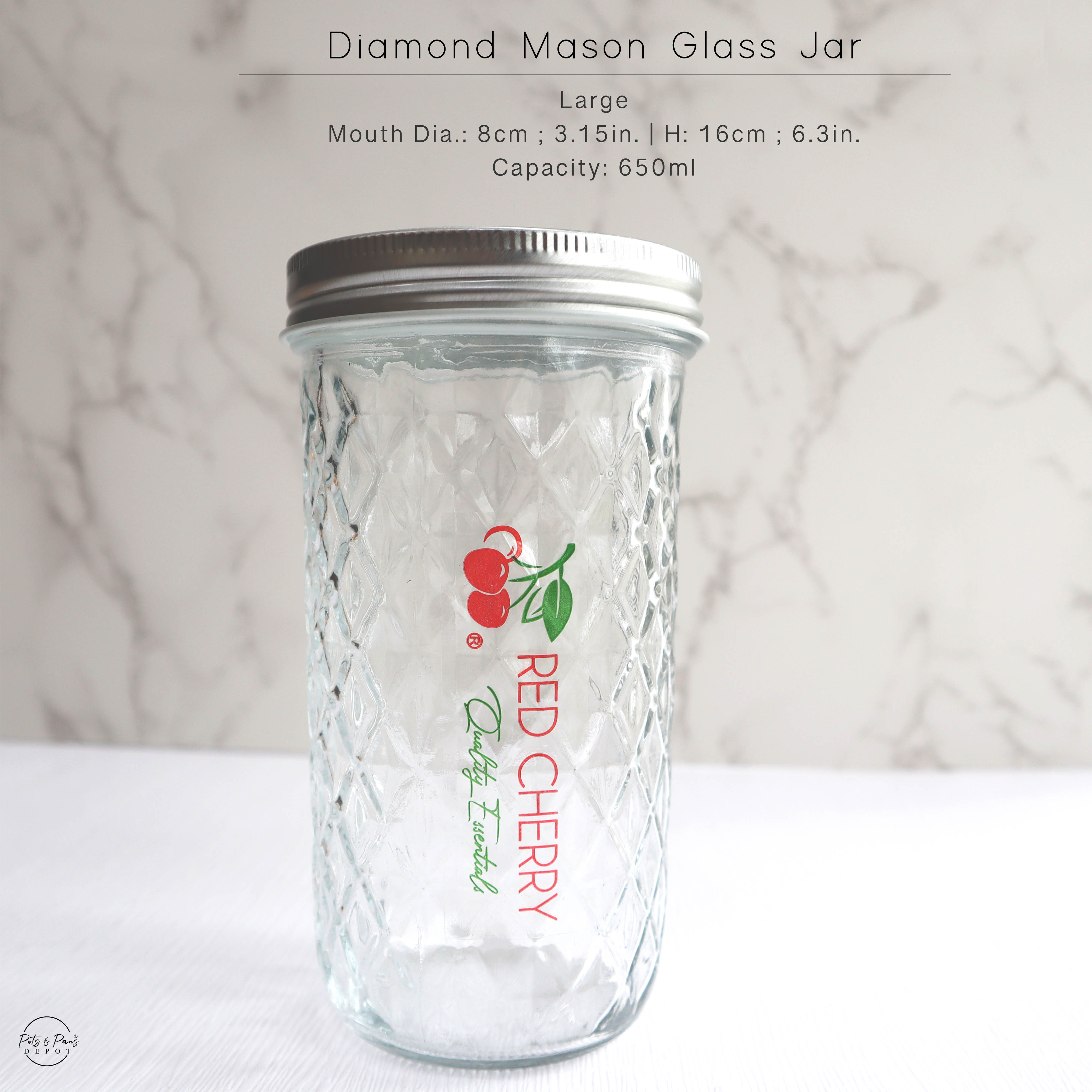 Red Cherry Diamond Mason Glass Jar | Lazada PH