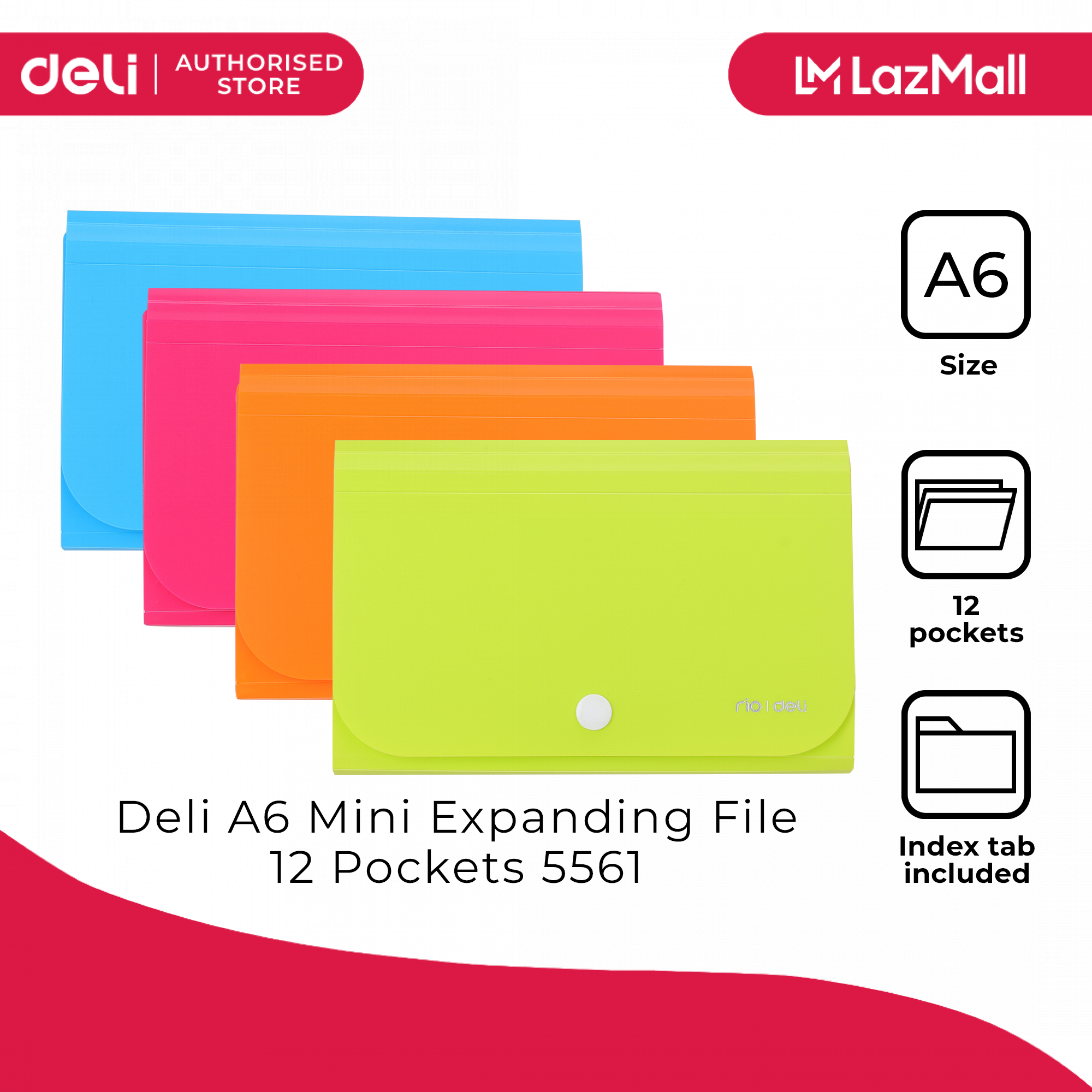 Deli File Organizer- A6 Mini Expanding File 12 Pockets 5561 (1pc ...