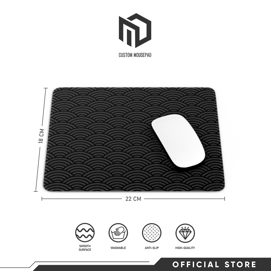 MD Mousepad | Japanese Black | Square Mousepad | Small Mouse pad ...