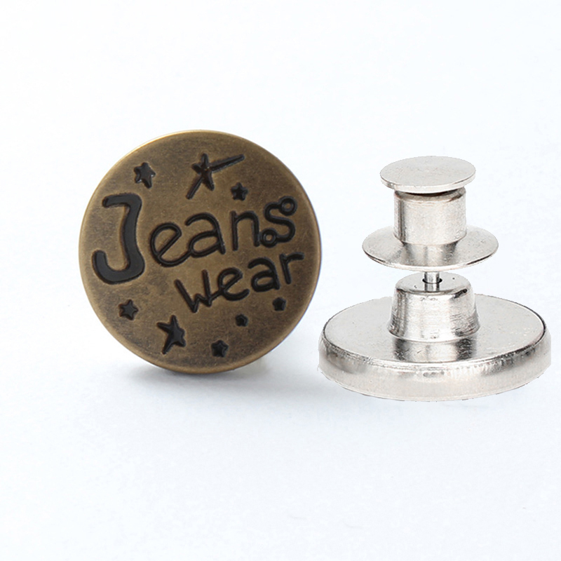 No Sew Instant Adjustable Pin Buttons Jeans Adjust Metal Jeans Buttons ...