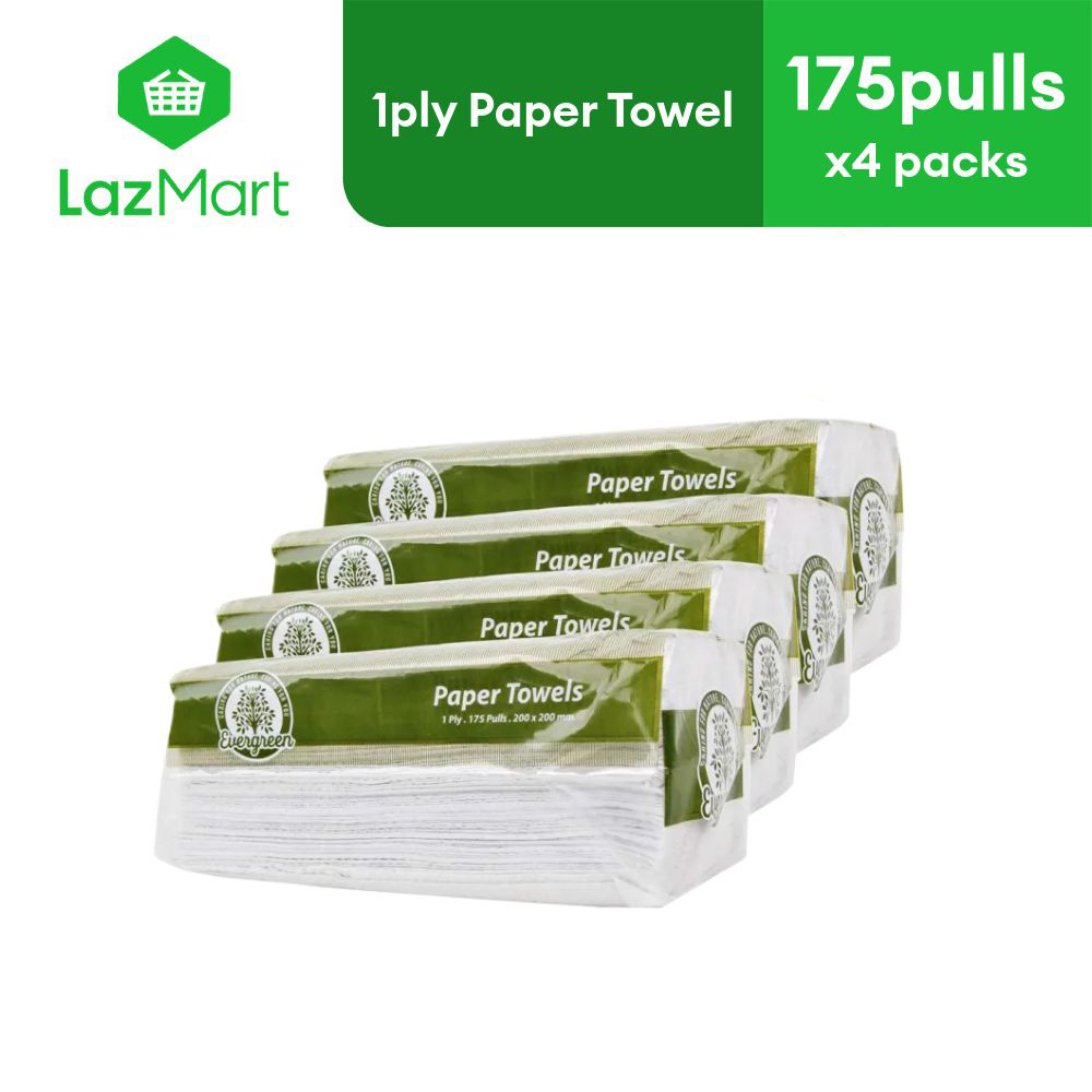 Evergreen Paper Towel 1 Ply - 175 Pulls x 4 Packs | Lazada PH