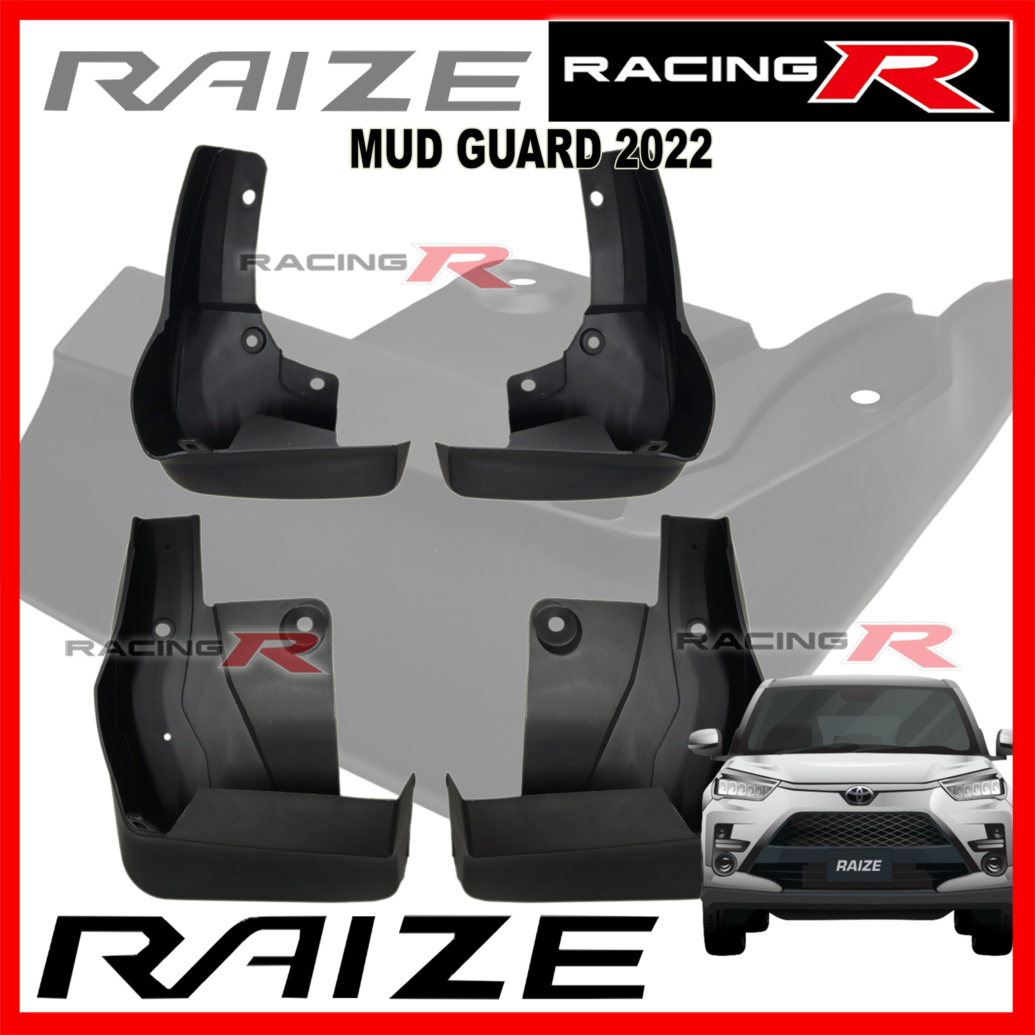 Toyota Raize 2022 - 2024 Mud guard with Screw 2022 ( Car Accessories ...