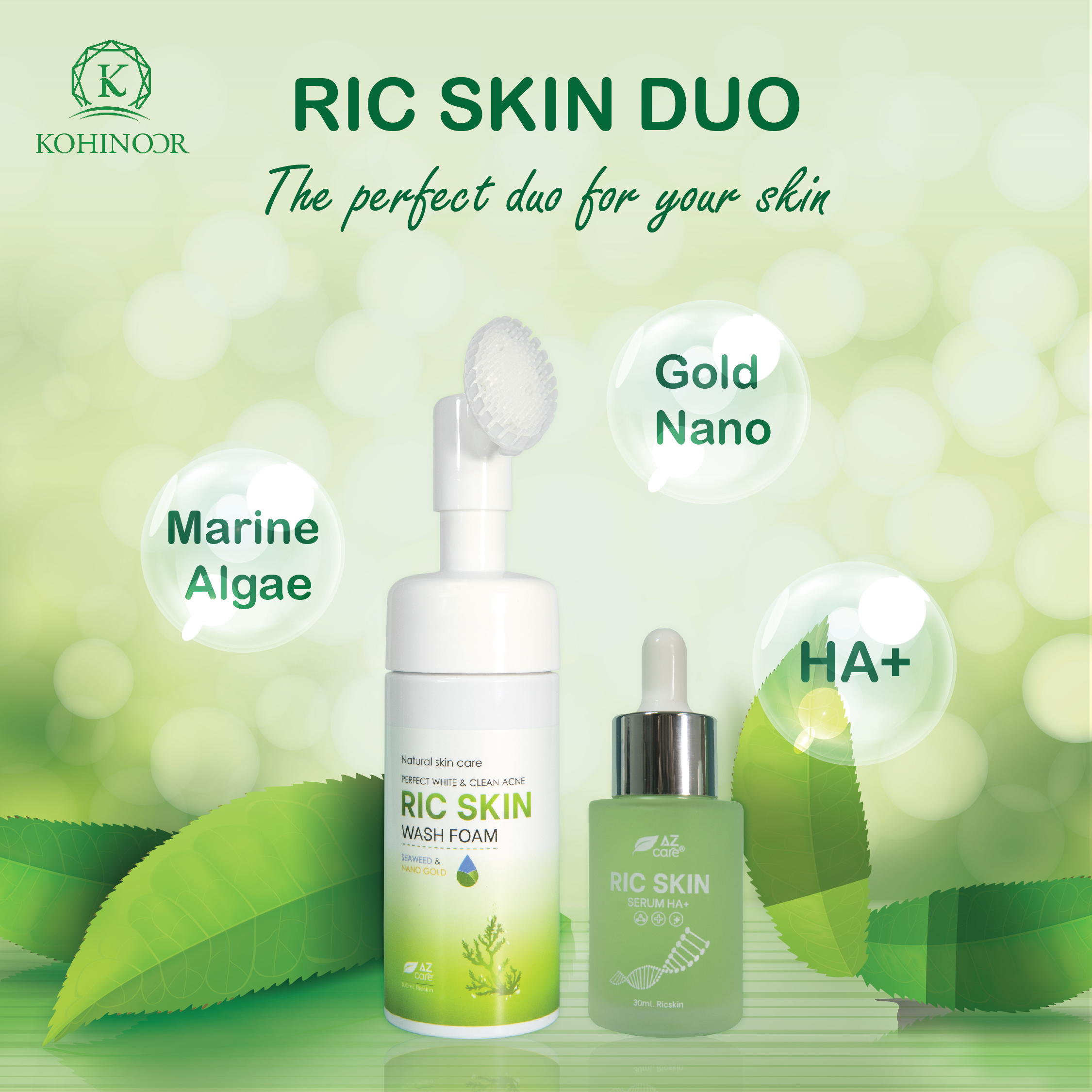 [ORIGINAL] Ric Skin Duo (Wash Foam & Serum HA+) Acnes, Whitening ...