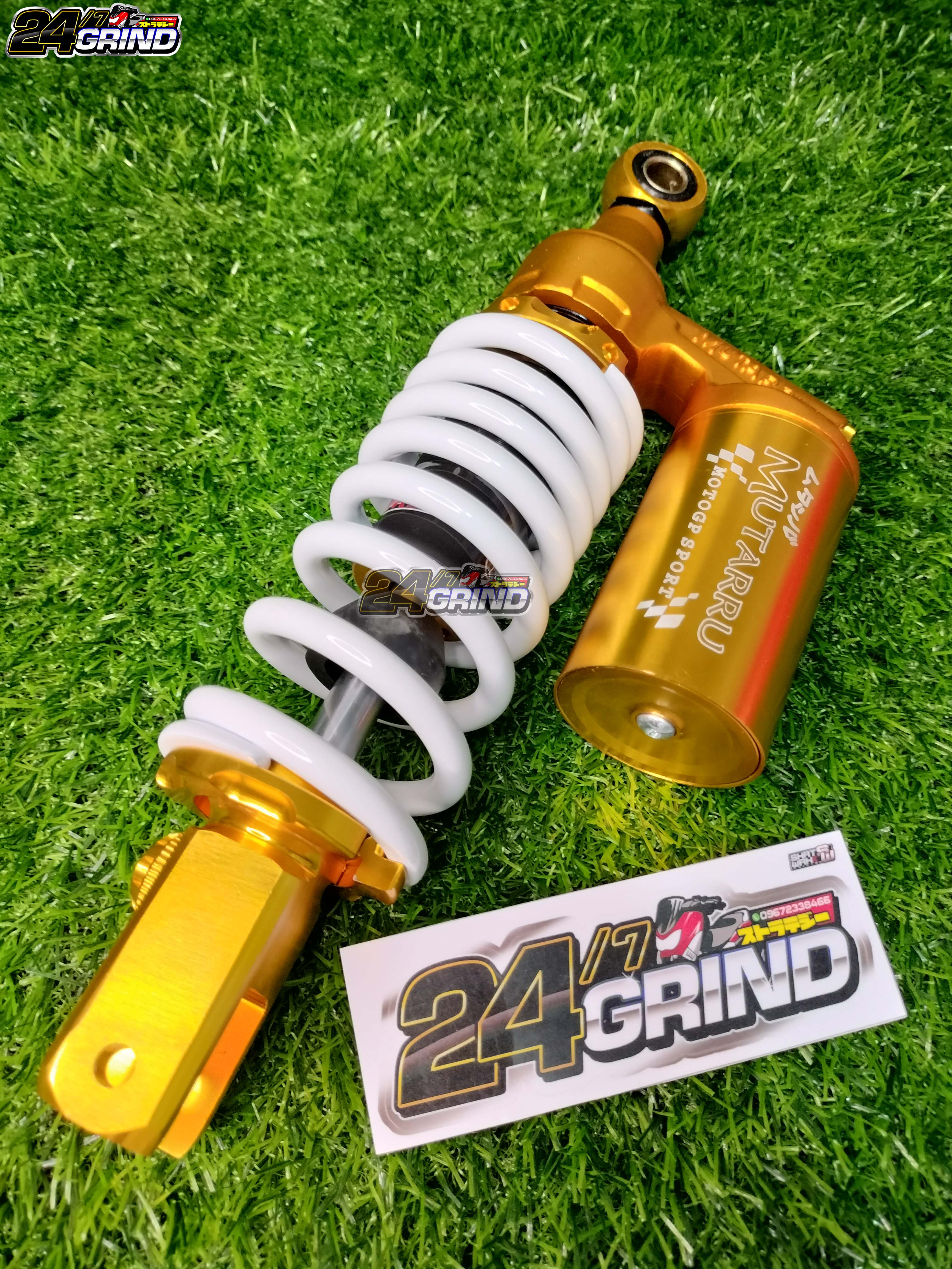 MUTARRU REAR SHOCK 280mm / 300mm ADJUSTABLE GOLD SERIES MIO I 125 / CLICK 125 / FINO / BEAT ...