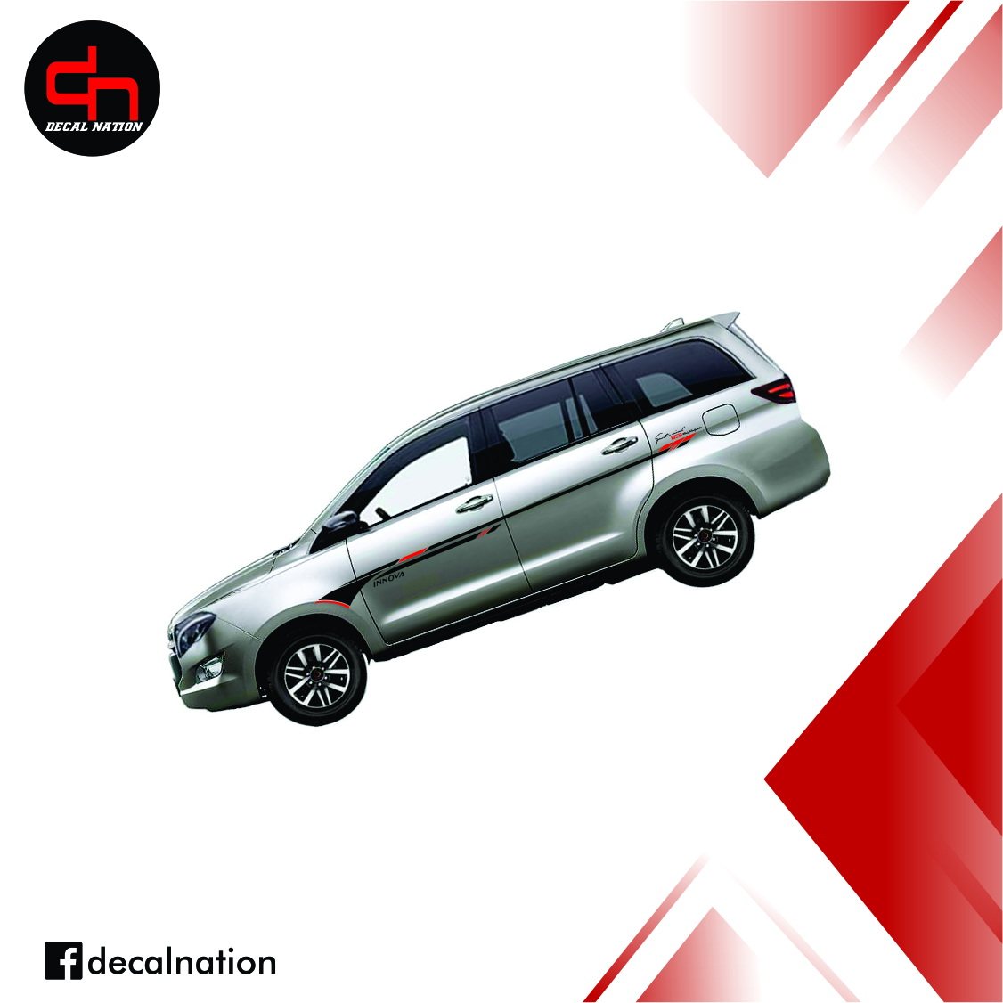Toyota Innova Weatherproof Car Decals Cut Out Vinyl Sticker Black, Red ...