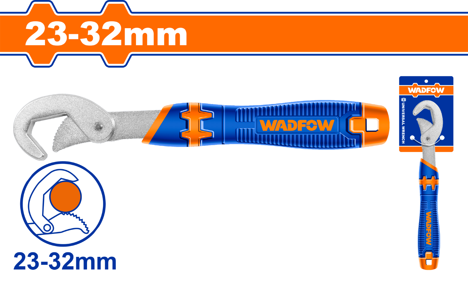 WADFOW Universal Wrench 23-32mm Adjustable Wrench Multi-Function Pipe Wrench Spanner Universal ...