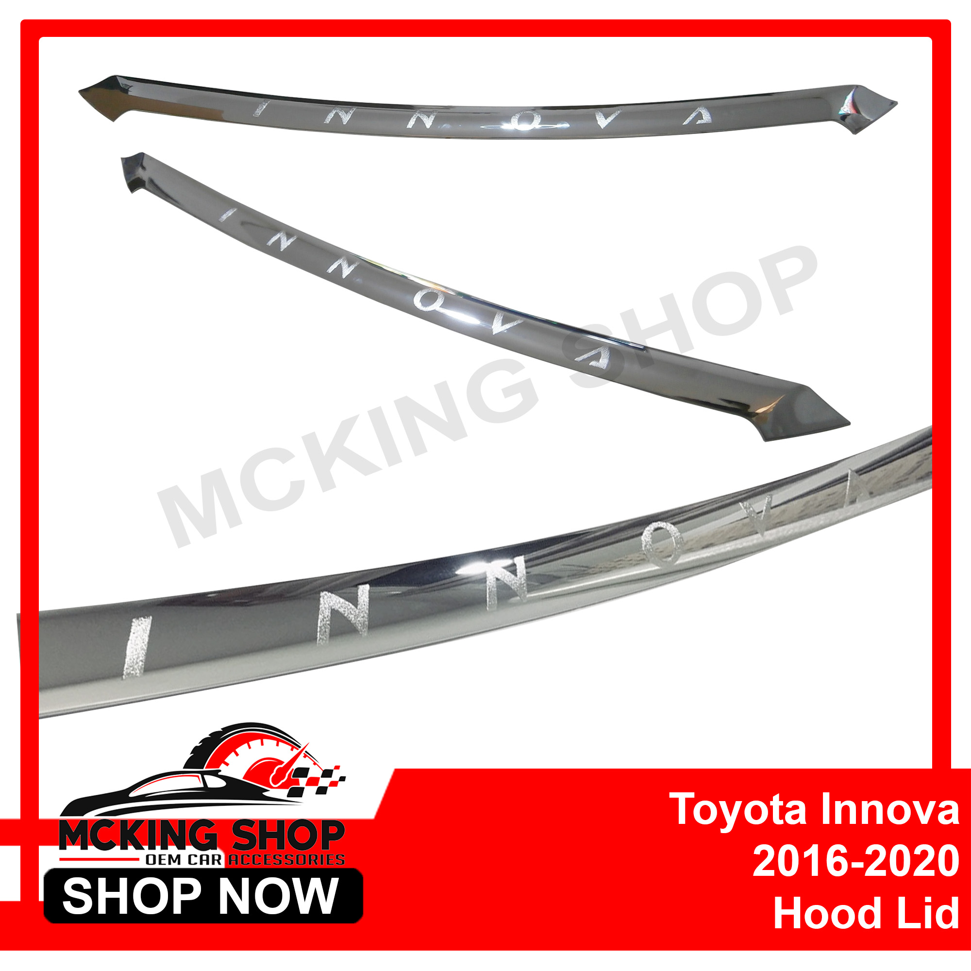 Toyota Innova 2016-2020 Slim Hood Lid or Hood Lip Trim Cover Chrome ...