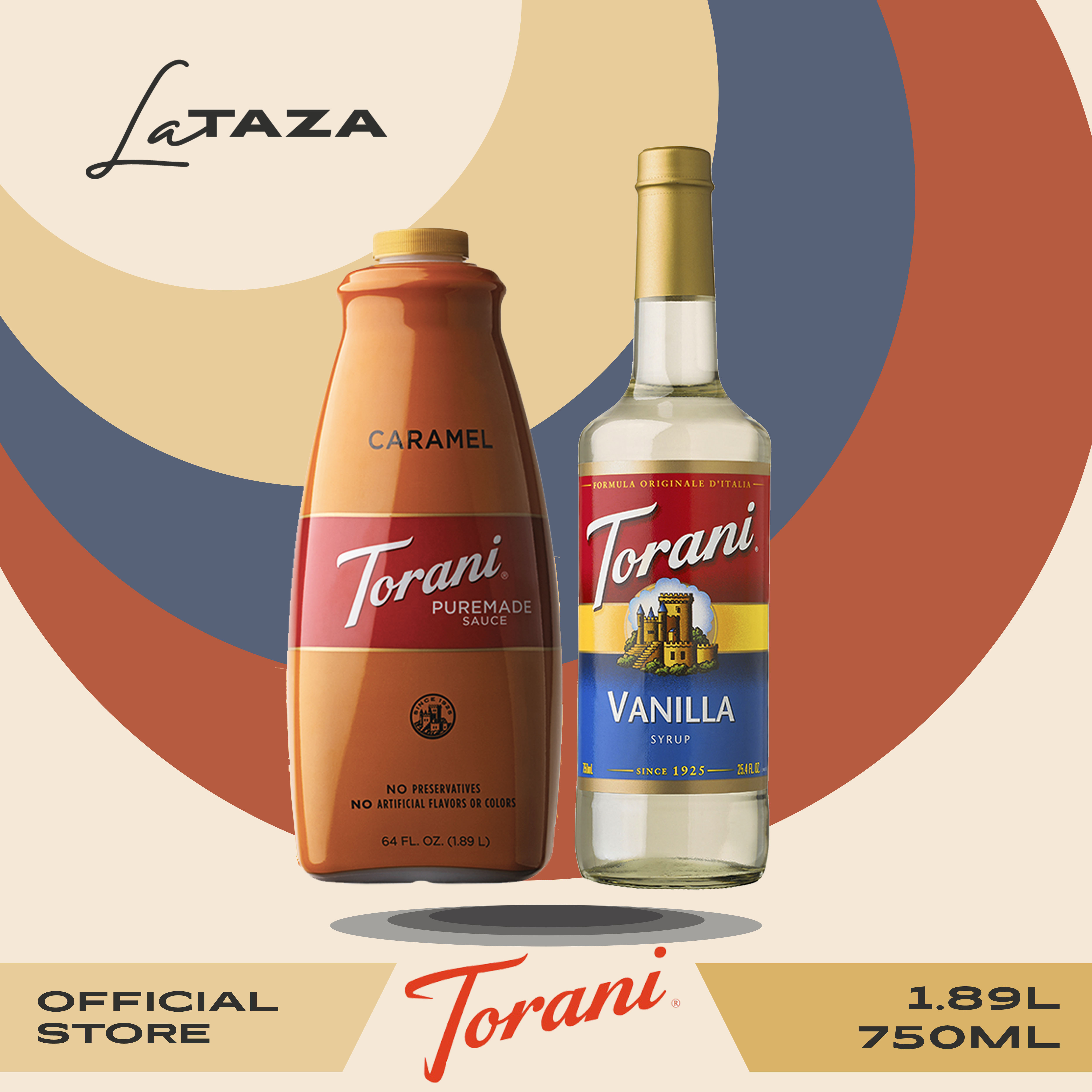Torani Caramel Sauce (1.89L) & Vanilla Syrup (750ml) | Lazada PH